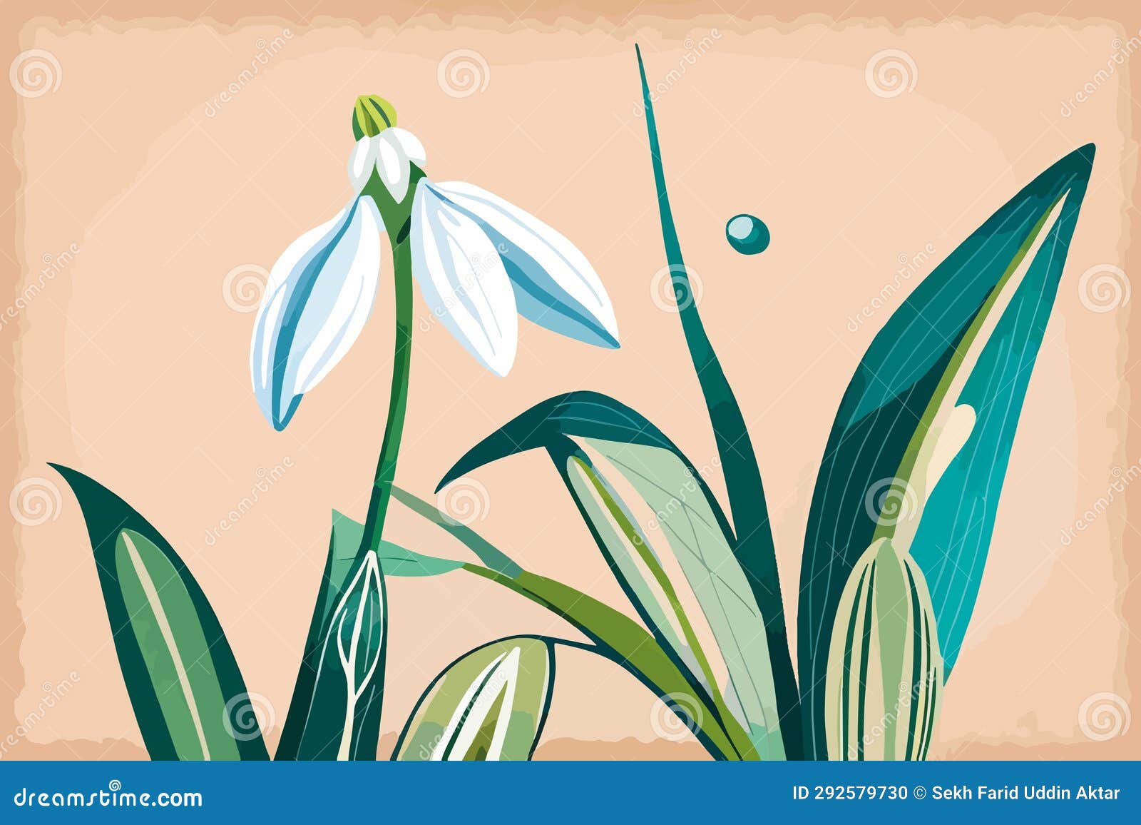 Snowdrop Flower Watercolor Art and Illustration Created with Ai Stock ...