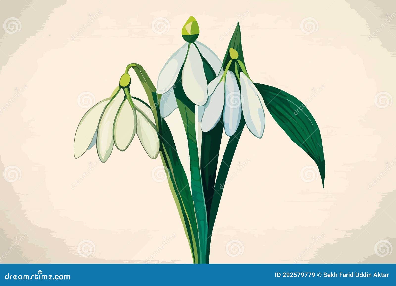 Snowdrop Flower Watercolor Art and Illustration Created with Ai Stock ...