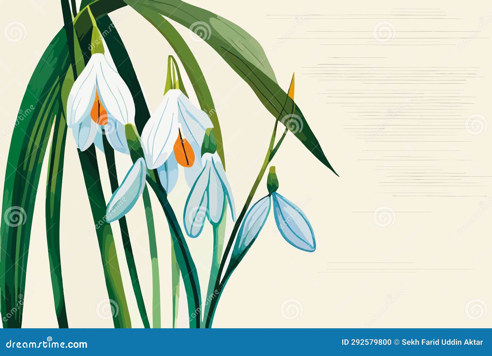 Snowdrop Flower Watercolor Art and Illustration Created with Ai Stock ...
