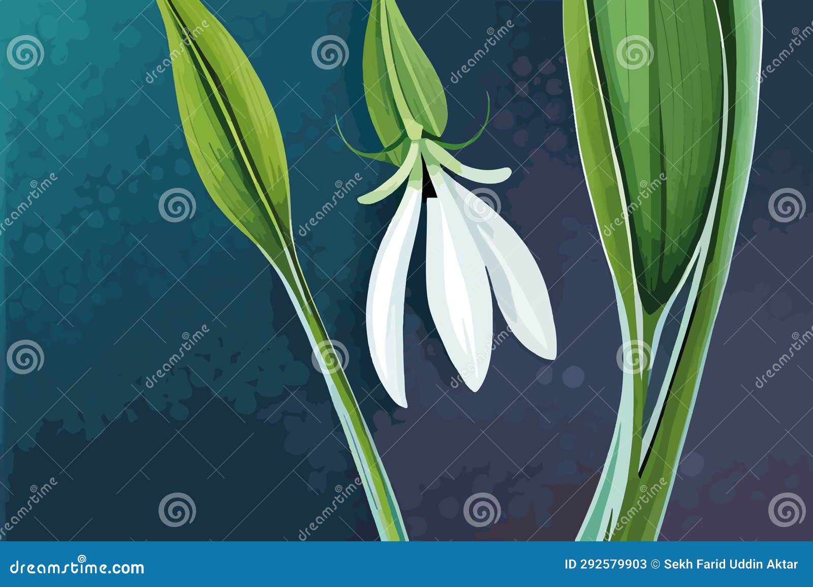 Snowdrop Flower Watercolor Art and Illustration Created with Ai Stock ...