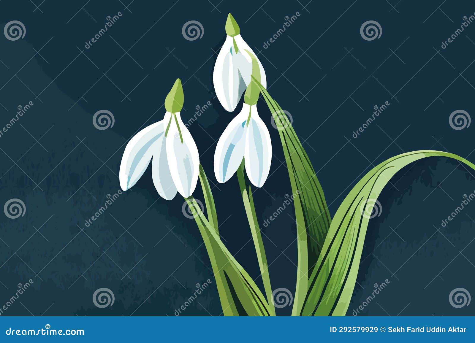 Snowdrop Flower Watercolor Art and Illustration Created with Ai Stock ...