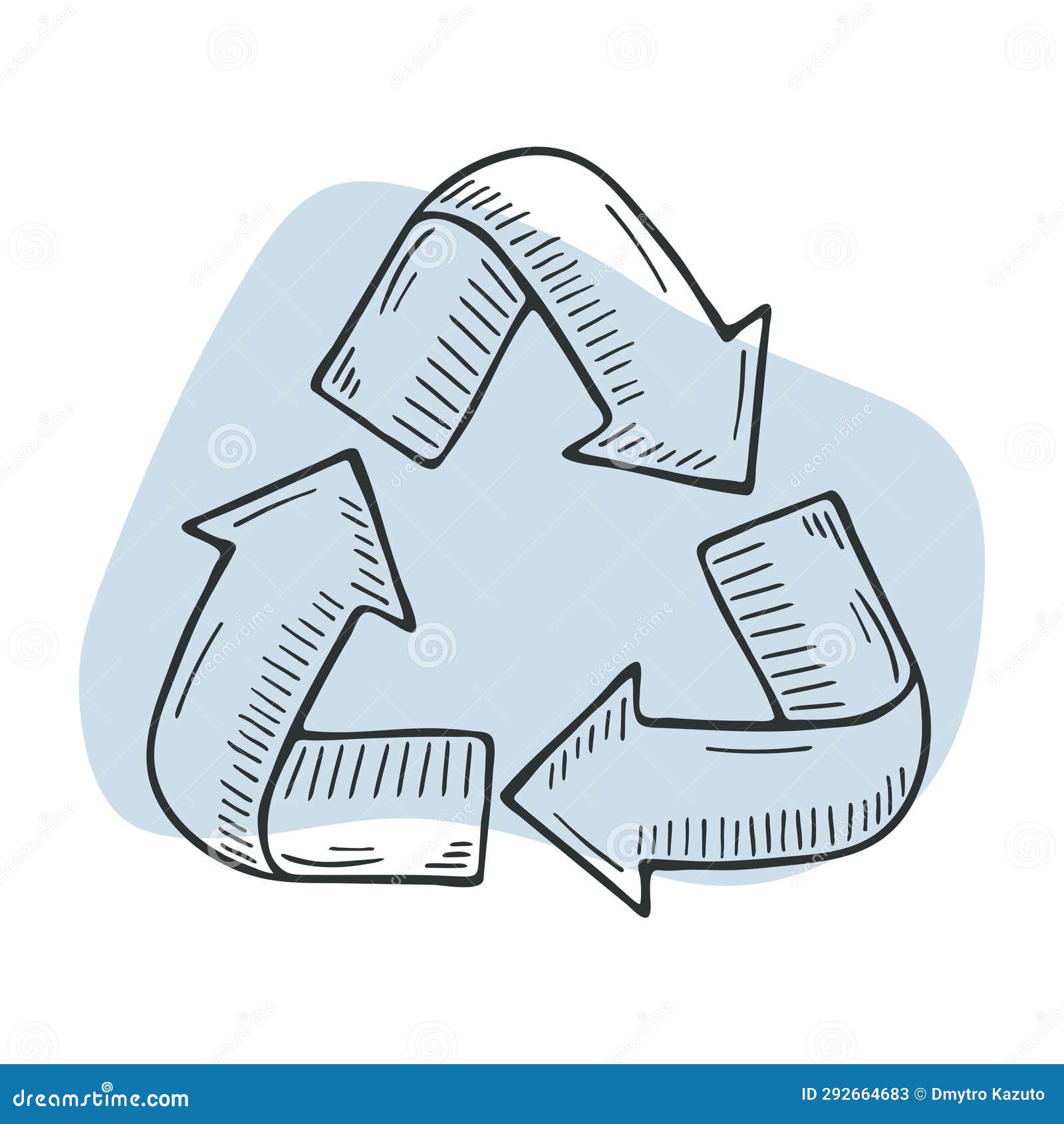 Recycling Sign in Sketch Style. Vector Clipart. Stock Vector ...