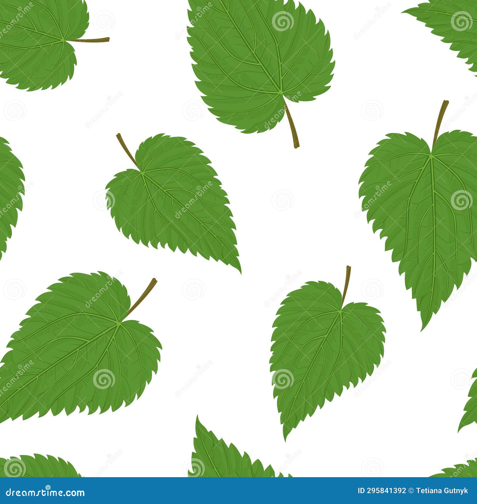 Green Nettle Leaves Seamless Pattern. Botanical Background Stock Vector ...