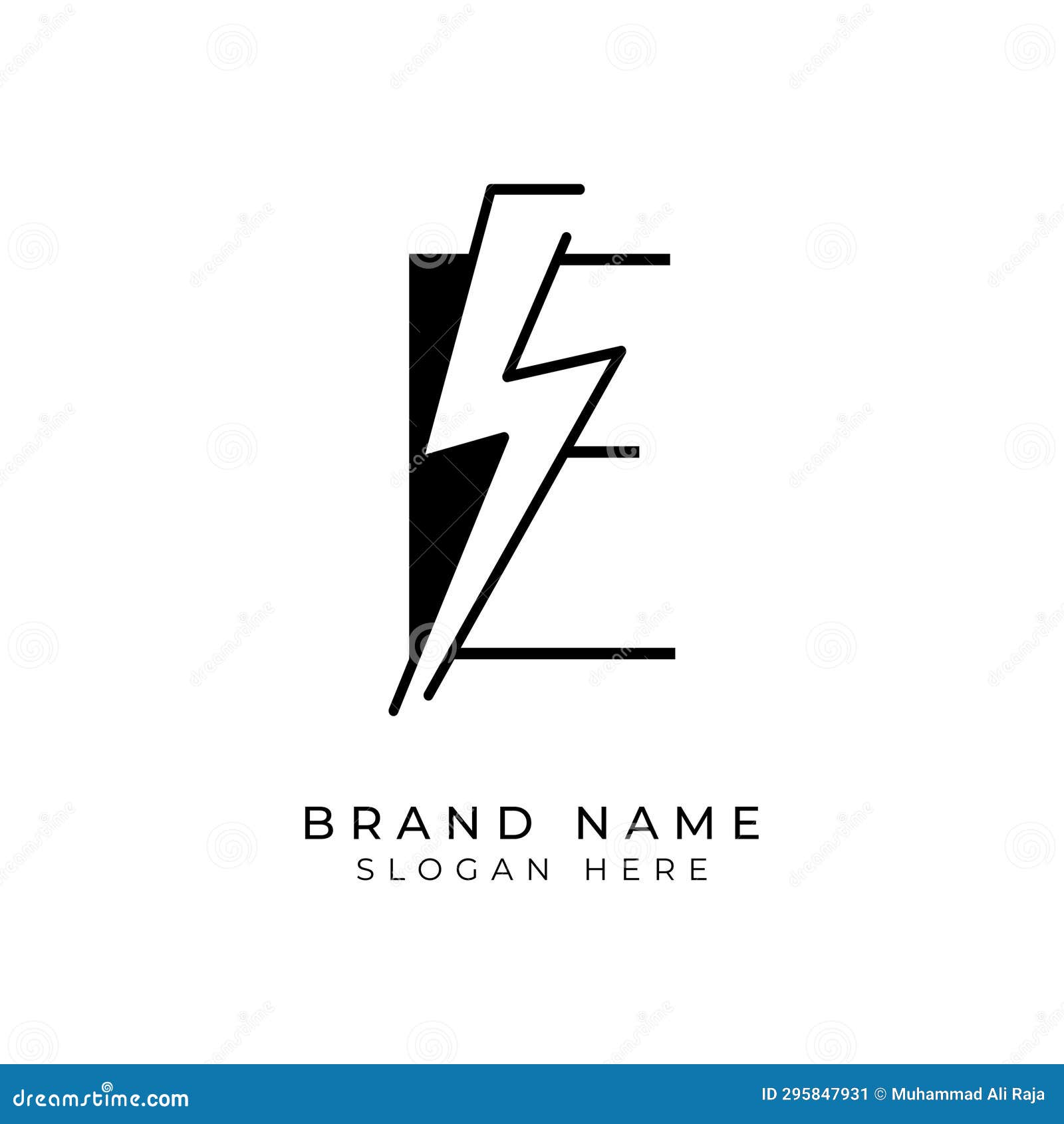 Letter E Electric Logo, Thunder Bolt Design Icon Template, Vector ...