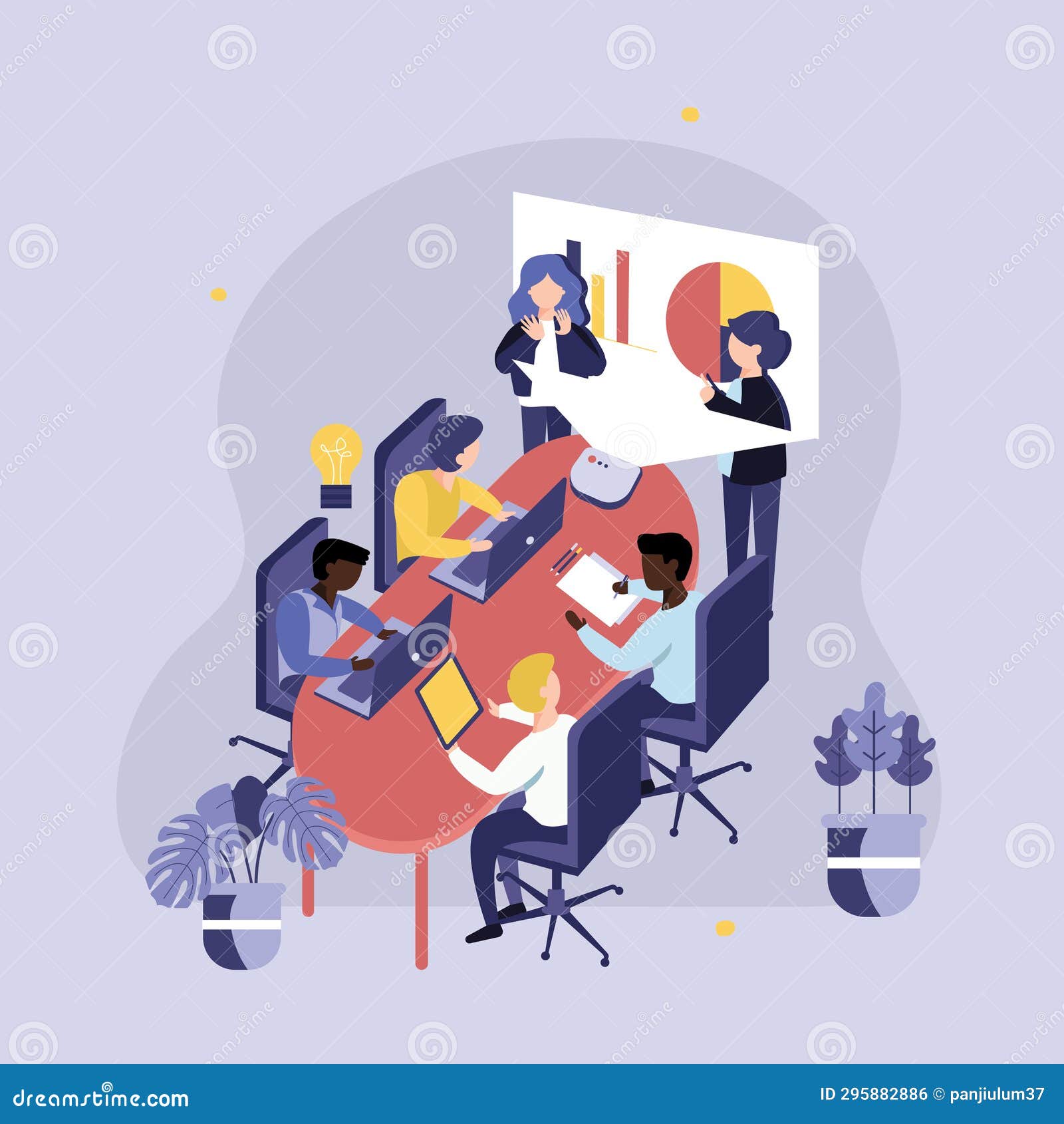 Meeting the Future Illustrated Success Strategies Stock Vector ...