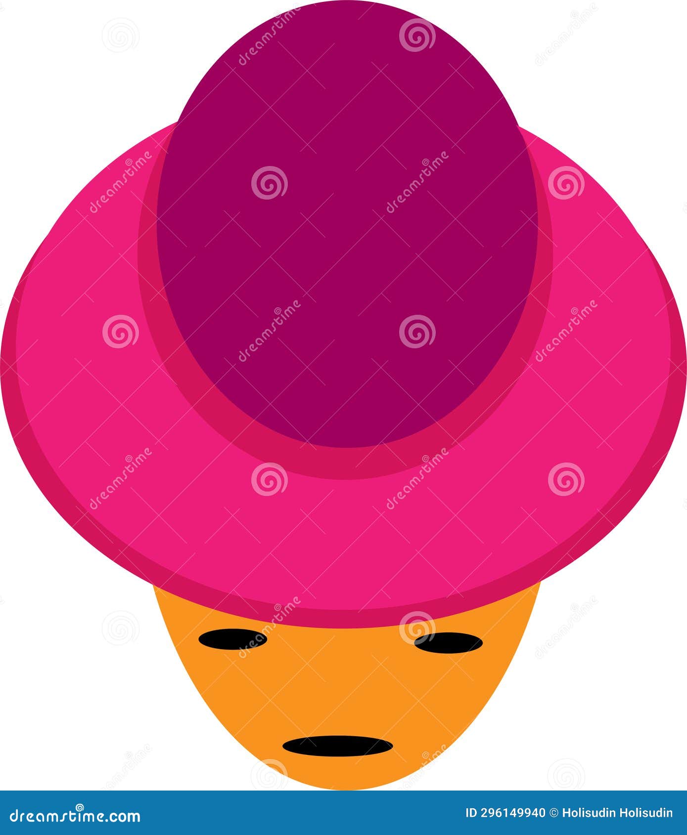 Illustration of a Head Wearing a Pink Hat Stock Illustration ...