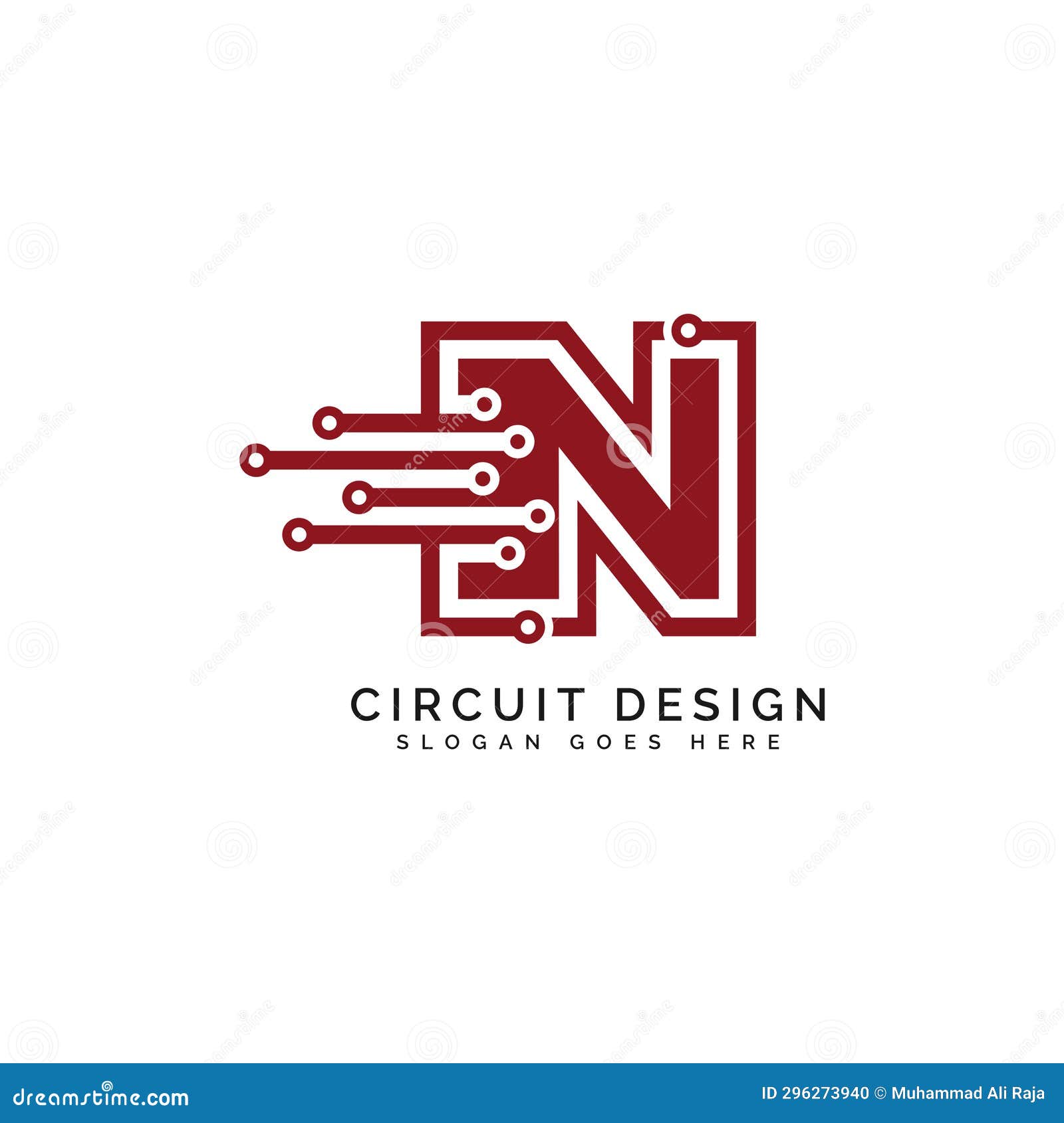 Letter N Logo, Circuit Shape Symbol, Technology and Digital Abstract ...