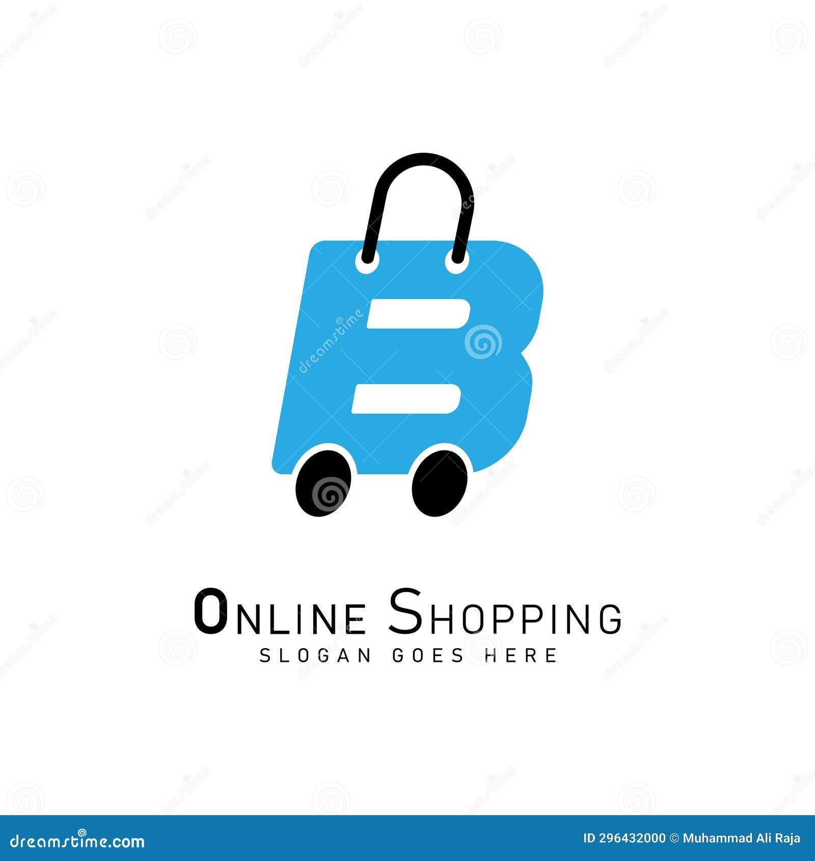 Letter B for Shopping Logo Template, Ecommerce Icon. Alphabet B Bag ...