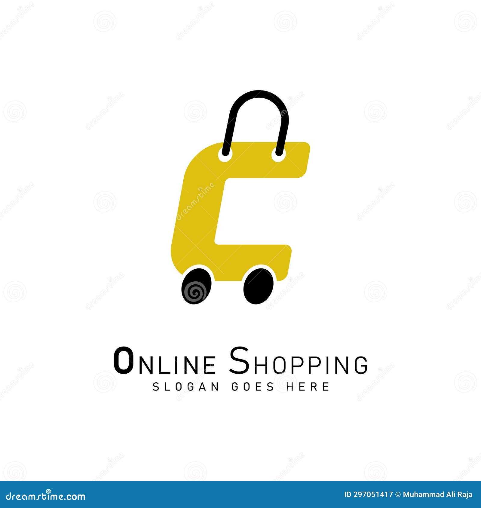 Letter C for Shopping Logo Template, Ecommerce Icon. Alphabet C Bag ...