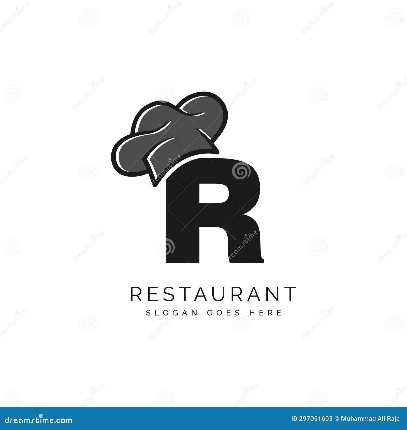 Letter R Logo with Chef S Hat for a Restaurant. Alphabet R Concept ...