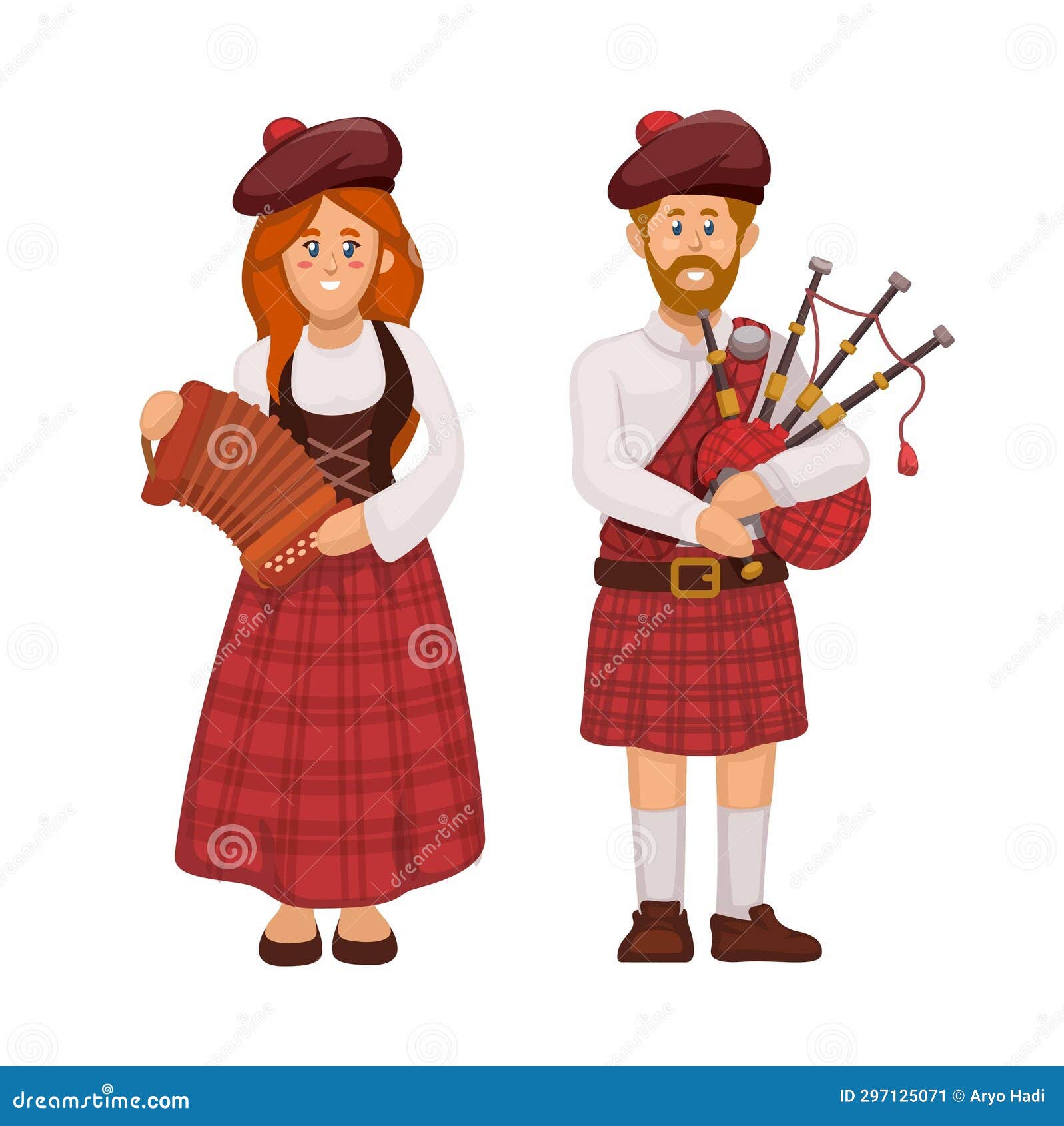 Scotland People in Uniform Playing Traditional Music Instrument ...