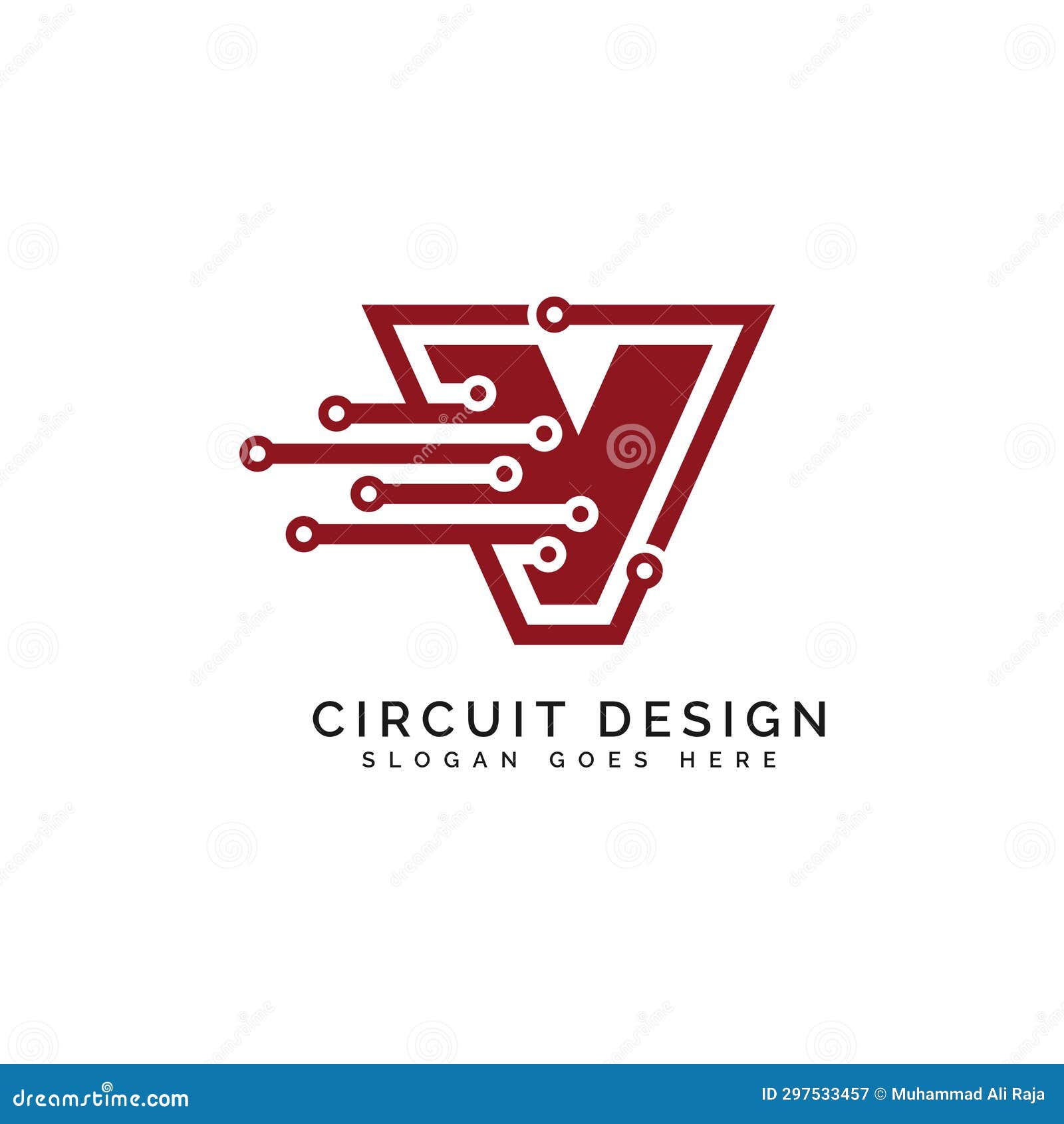 Letter V Logo, Circuit Shape Symbol, Technology and Digital Abstract ...