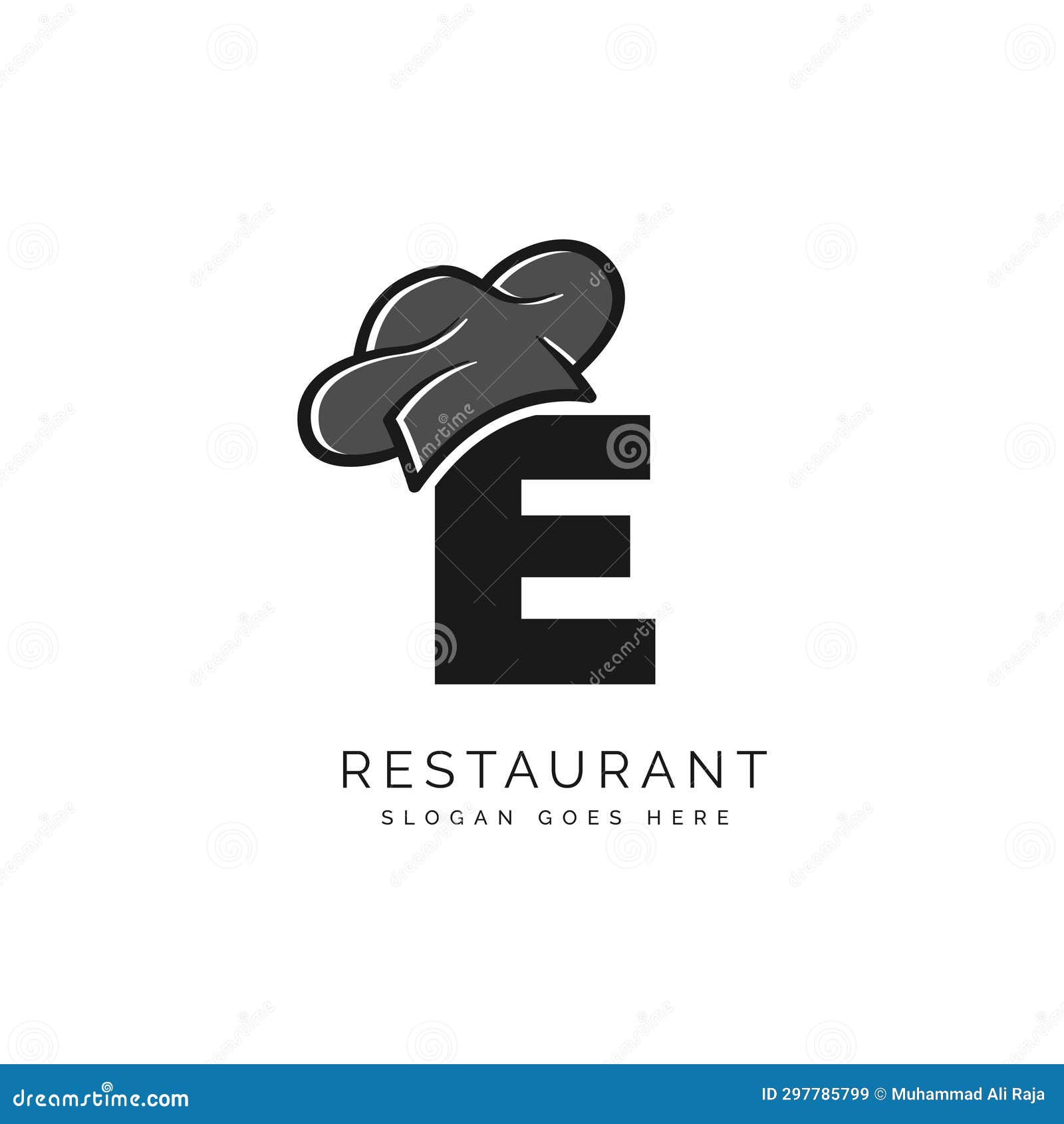 Letter E Logo with Chef S Hat for a Restaurant. Alphabet E Concept ...