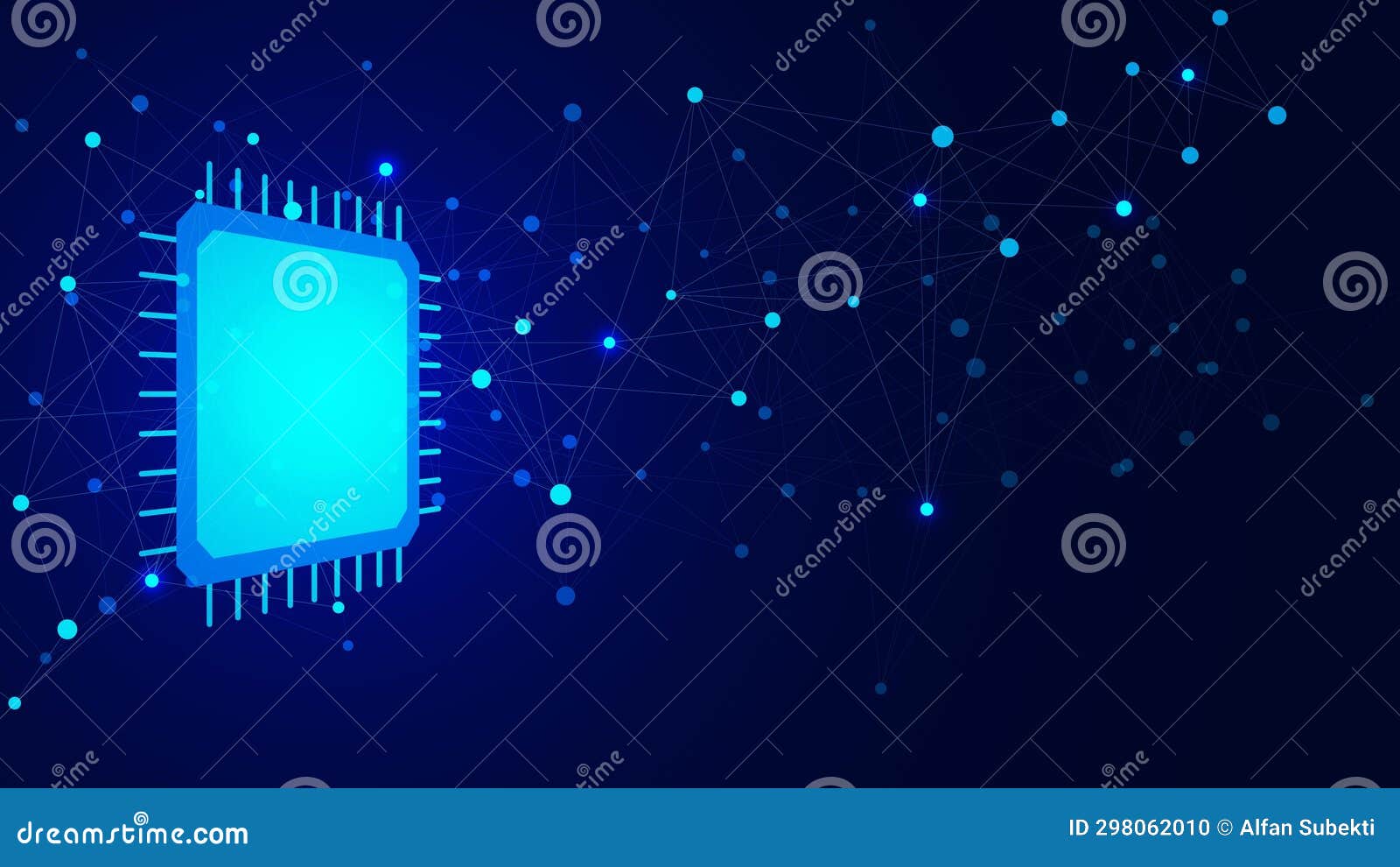 Computer Chip or Cpu Chipset with Connecting Dots and Lines. Stock ...