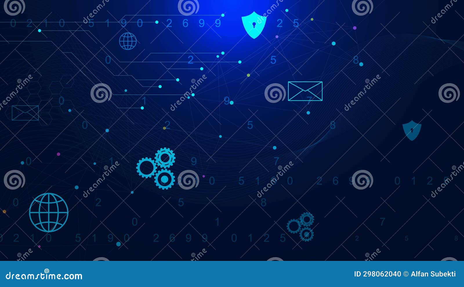 Digital Communication Cyber Security Network Concept. Stock Vector ...