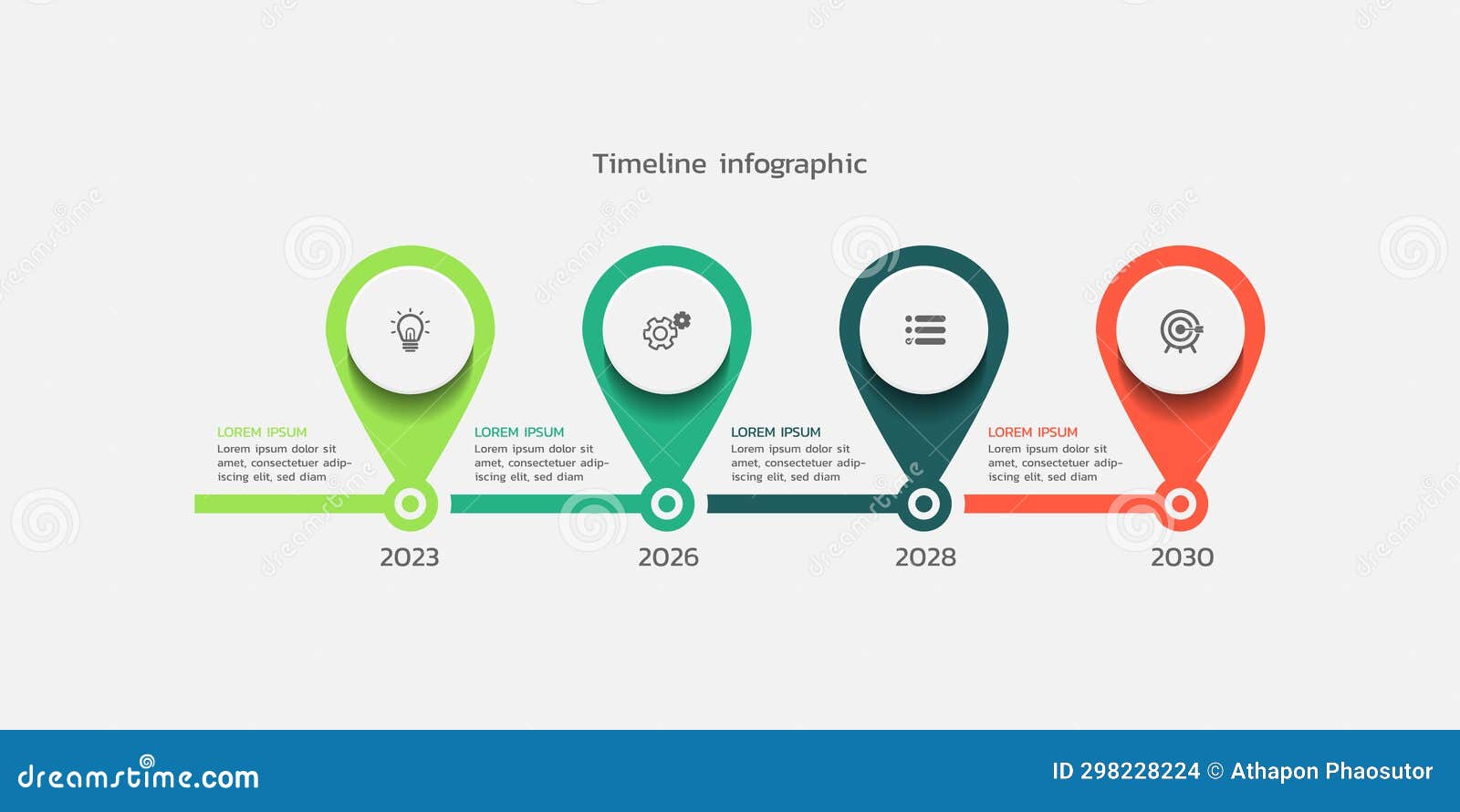 Vector Flat Circular Diagram Business Timeline Infographic Stock Vector ...
