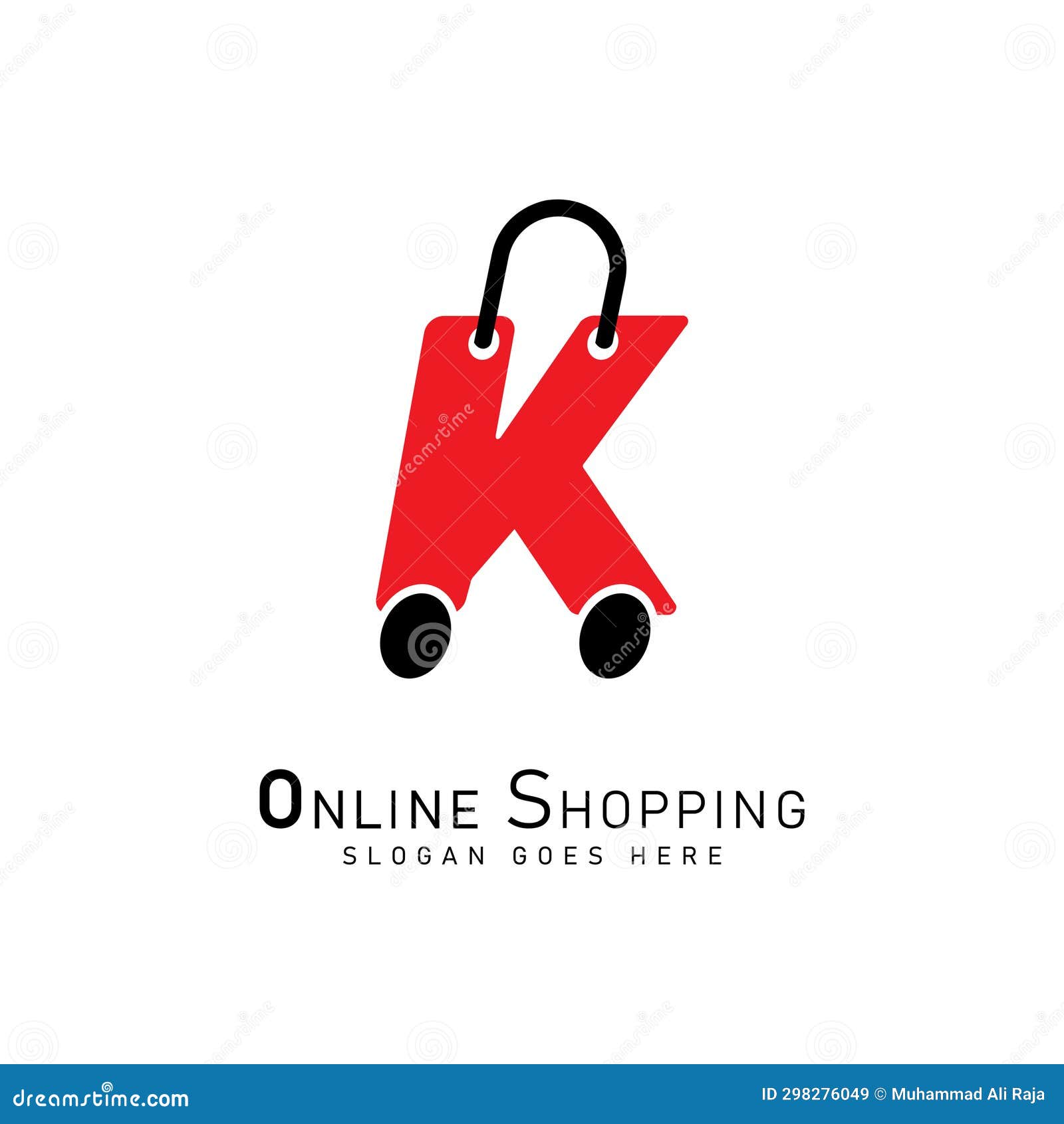 Letter K for Shopping Logo Template, Ecommerce Icon. Alphabet K Bag ...
