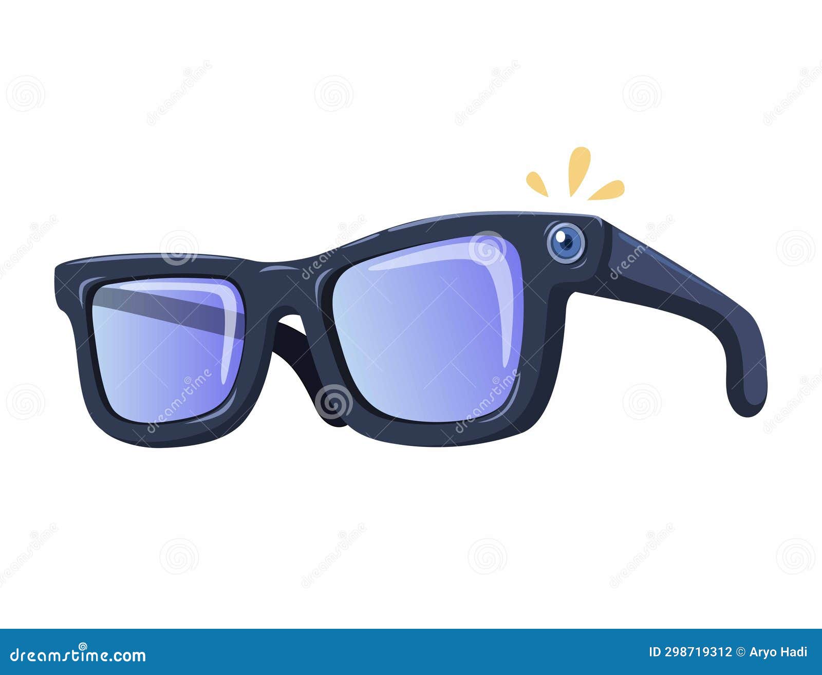 Smart Glasses Camera Gadget Technology Cartoon Illustration Vector ...