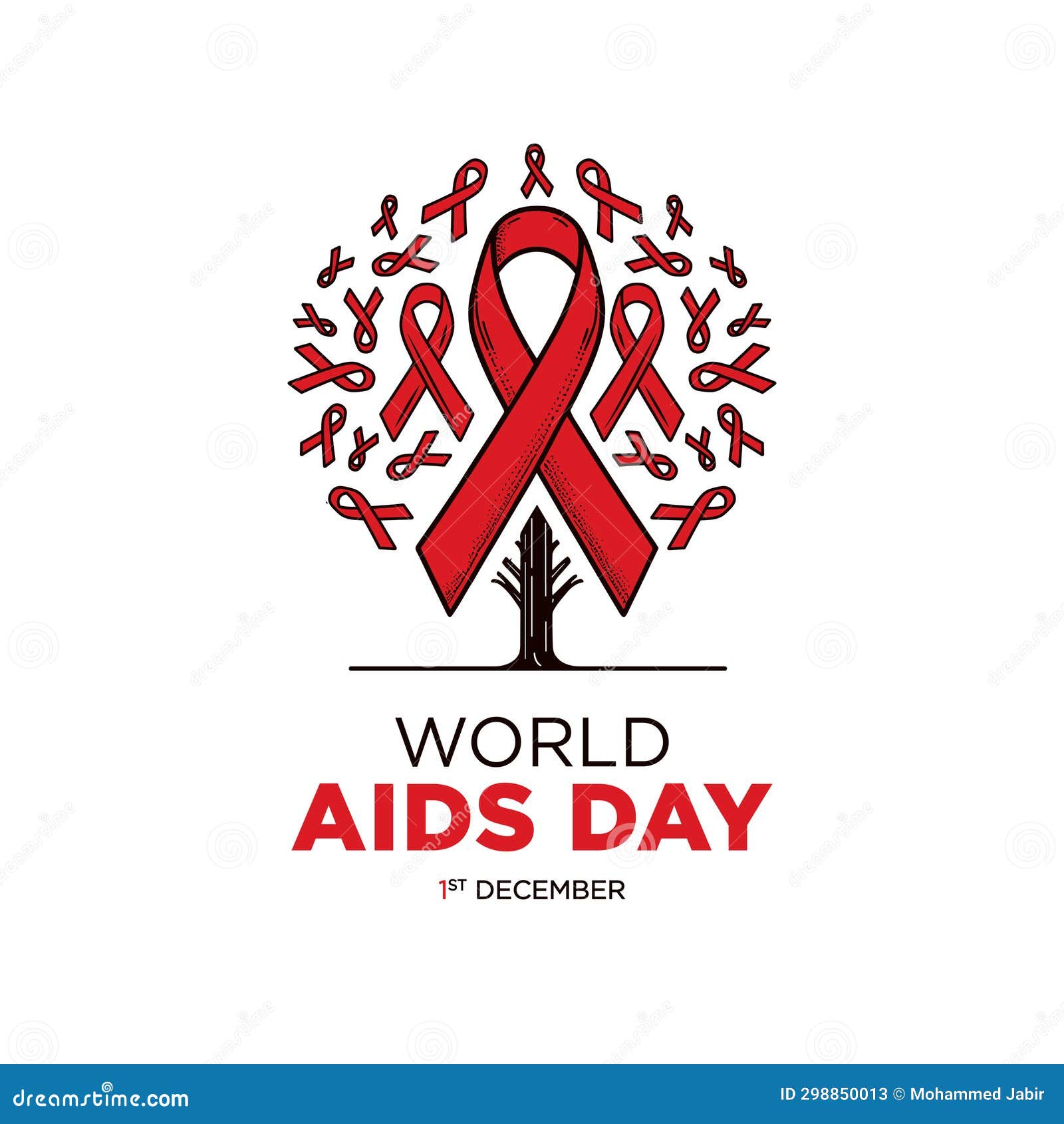 World Aids Day 1st December Vector Illustration Poster Stock Vector ...