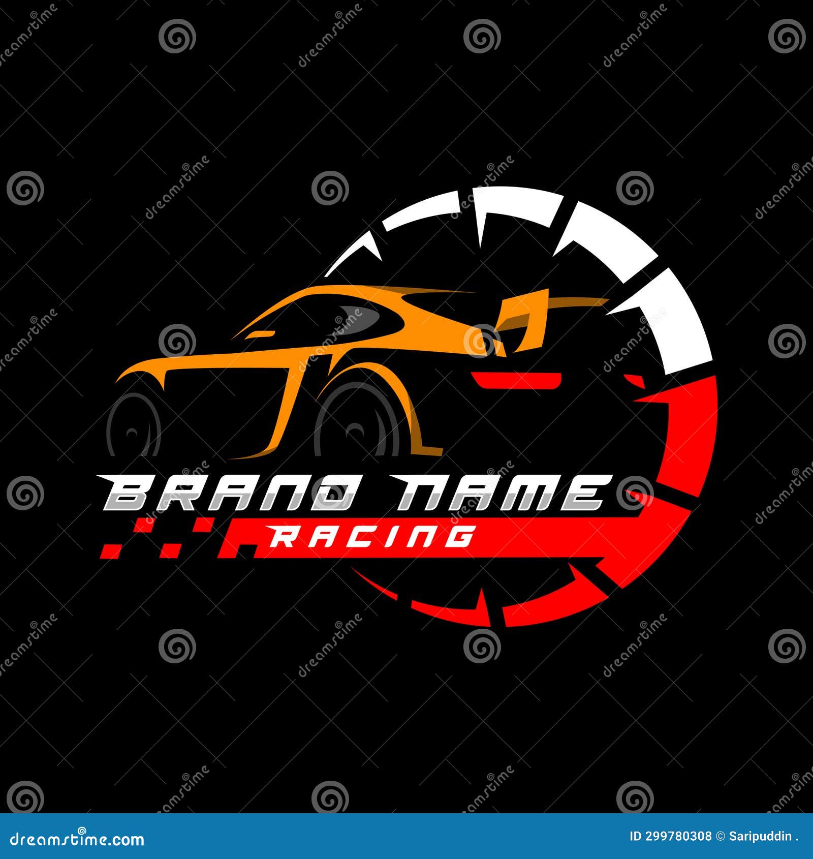 Car with Speed Racing Logo stock vector. Illustration of logo - 299780308