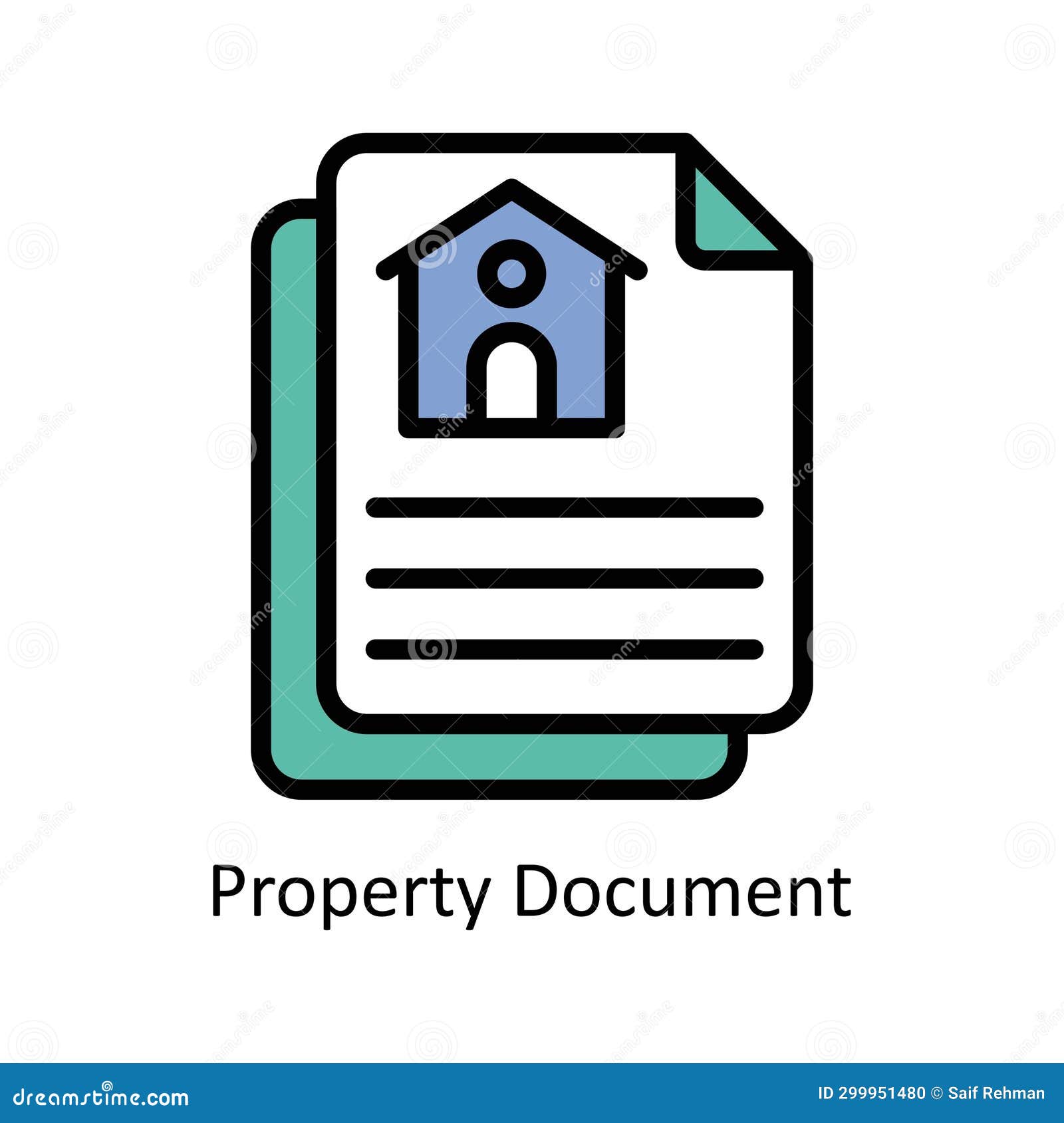 Property Document Vector Filled Outline Icon Design Illustration ...