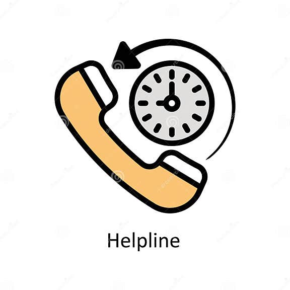 Helpline Vector Filled Outline Icon Design Illustration. Business and ...