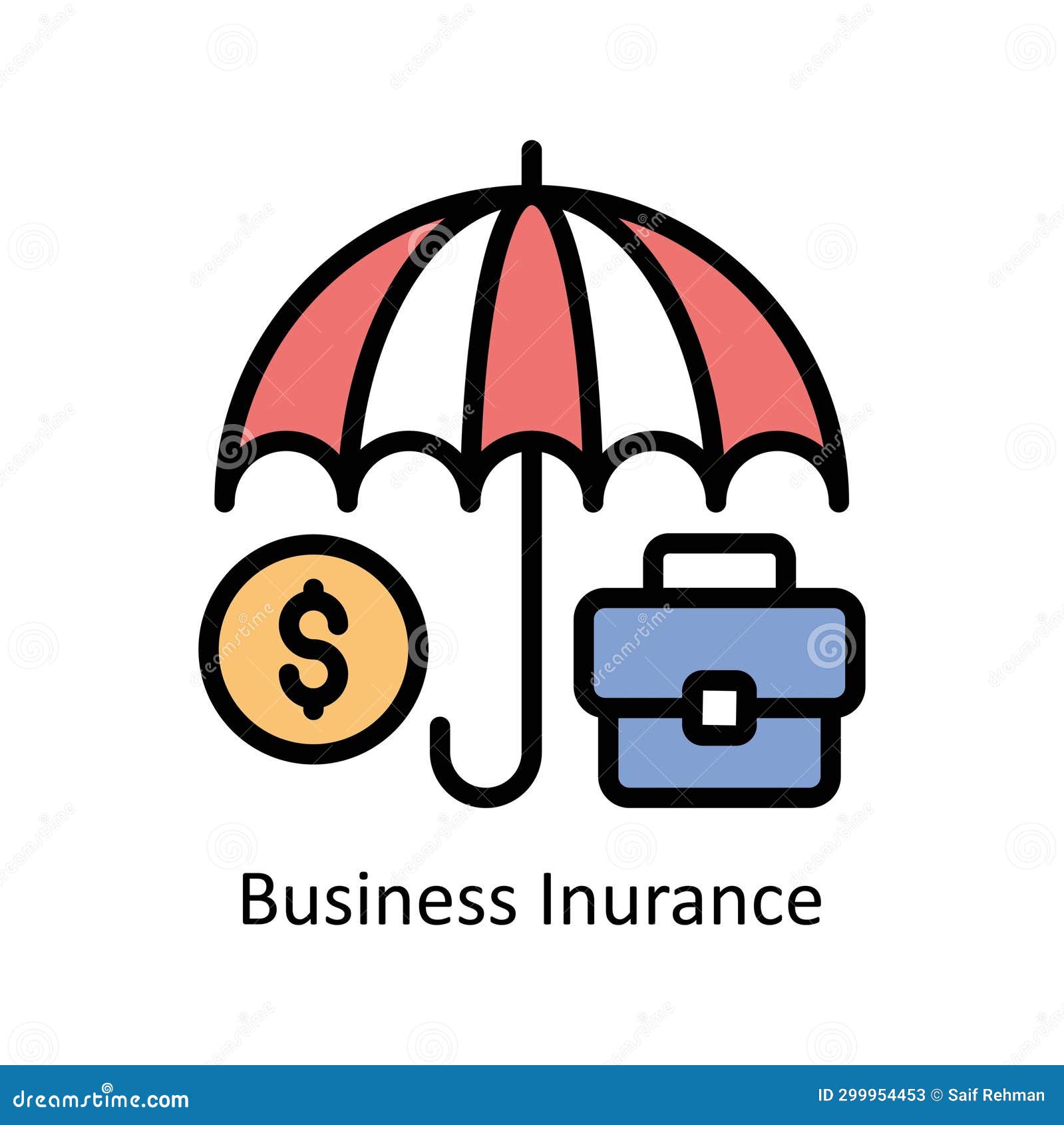 Business Insurance Vector Filled Outline Icon Design Illustration ...