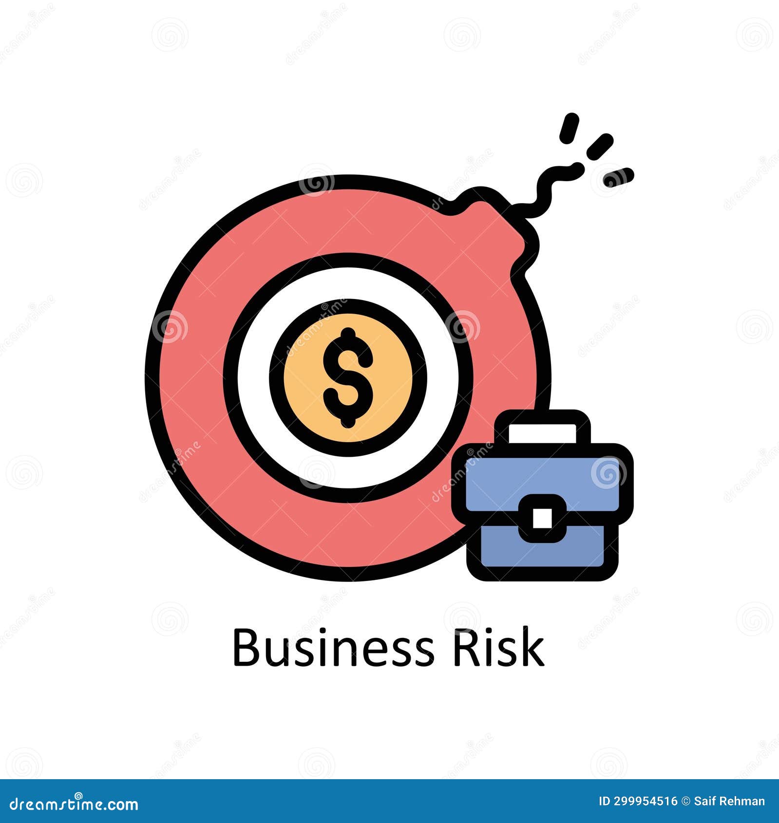 Business Risk Vector Filled Outline Icon Design Illustration. Business ...