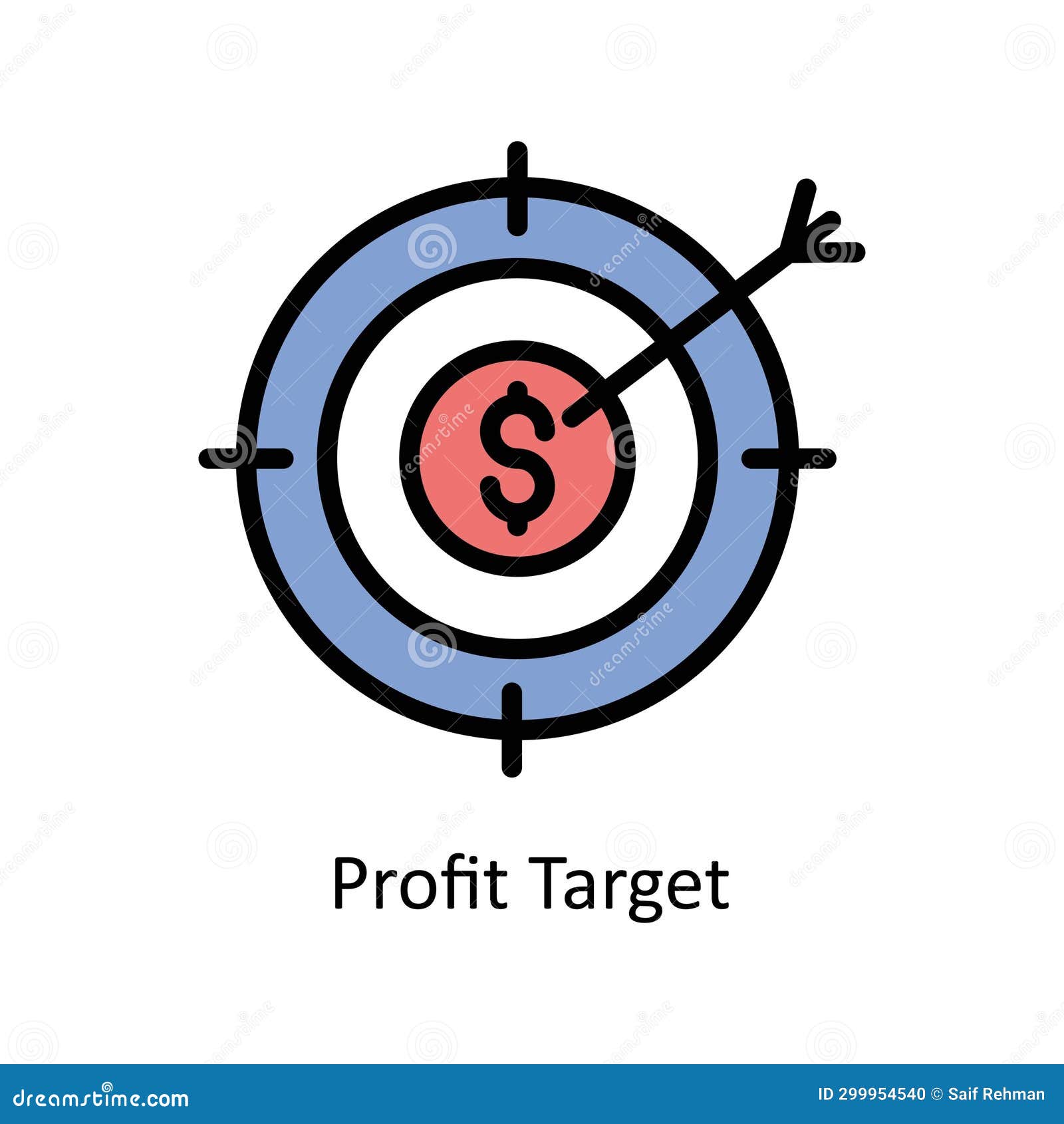 Profit Target Vector Filled Outline Icon Design Illustration. Business ...