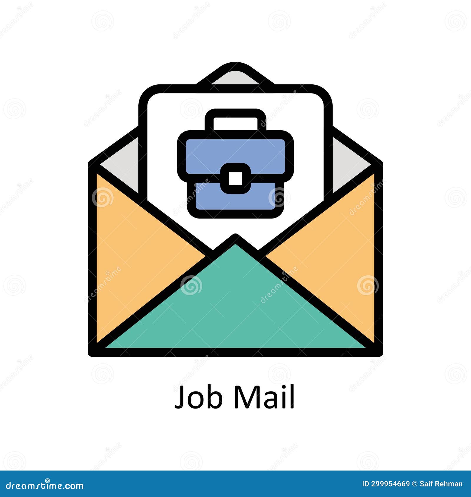 Job Mail Vector Filled Outline Icon Design Illustration. Business and ...