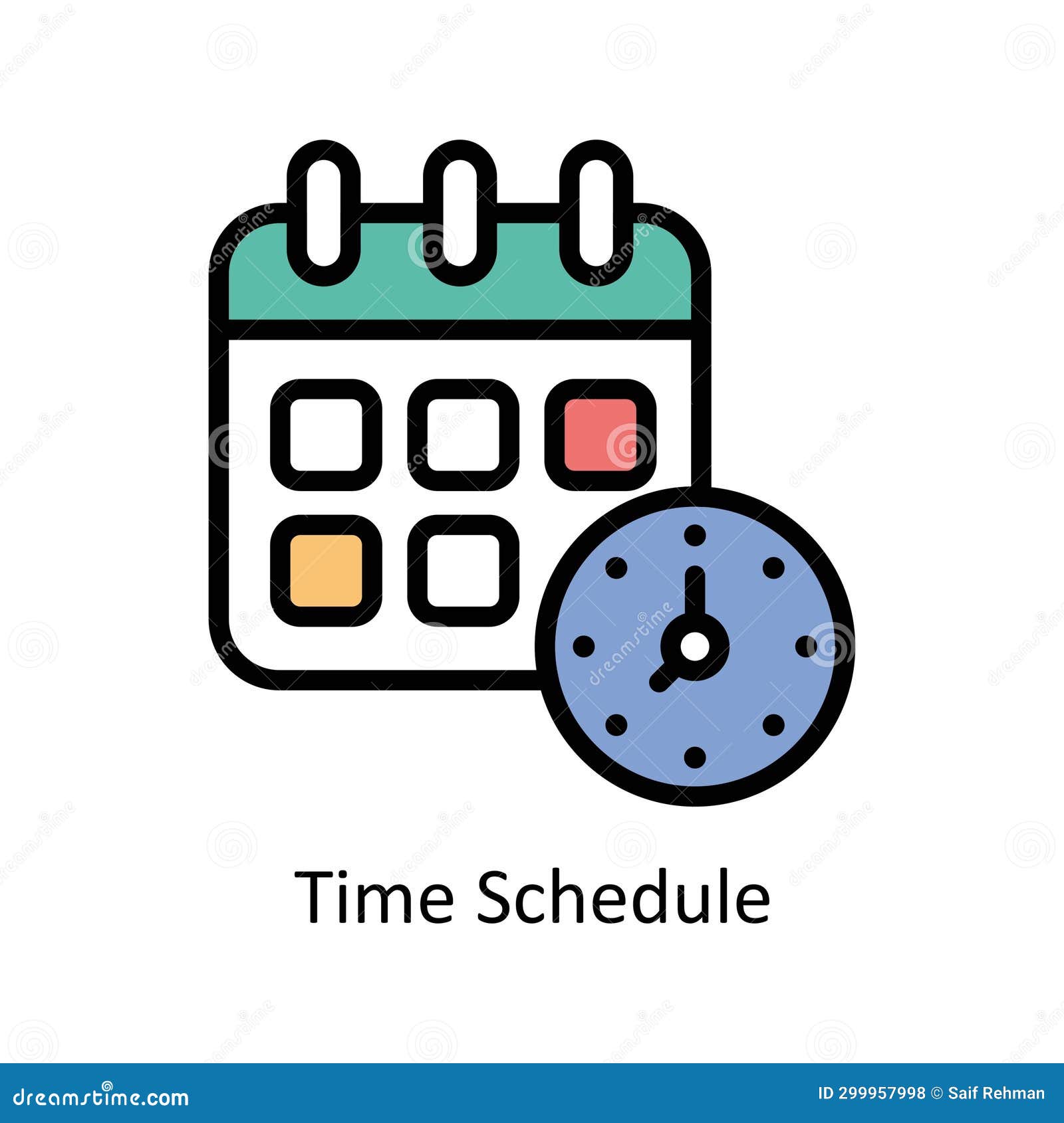 Time Schedule Vector Filled Outline Icon Design Illustration. Business ...