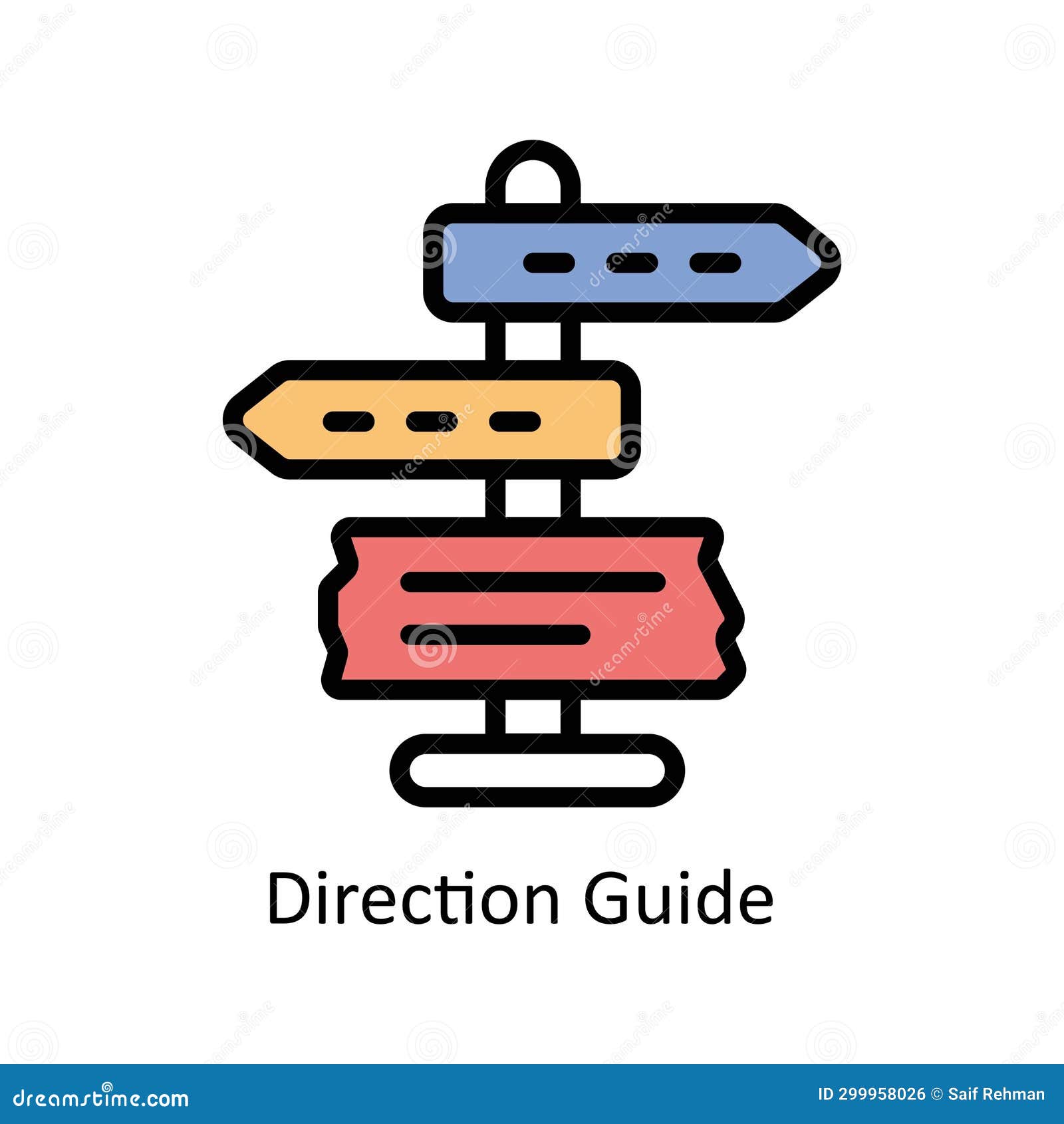 Direction Guide Vector Filled Outline Icon Design Illustration ...
