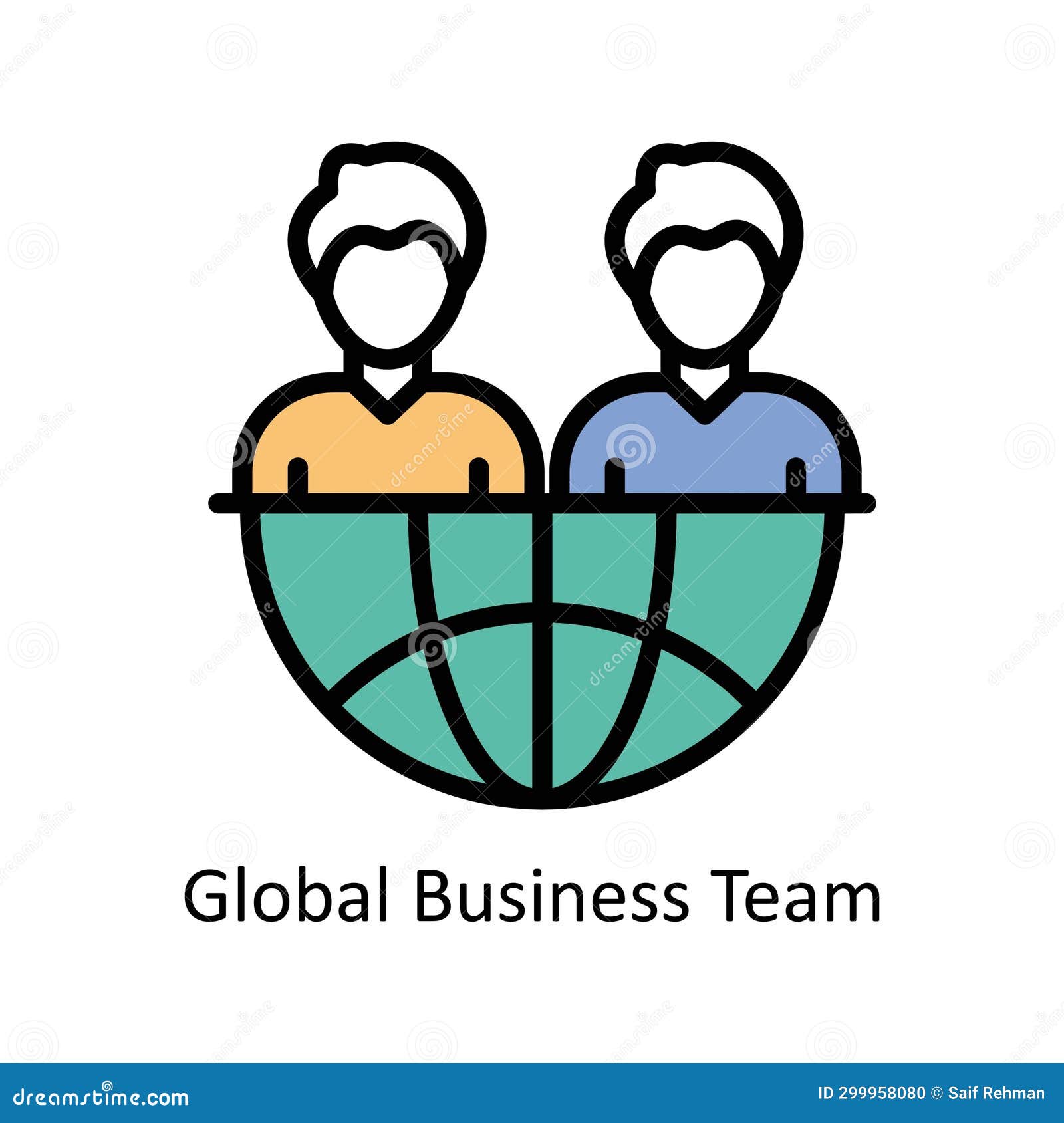 Global Business Team Vector Filled Outline Icon Design . Business and ...
