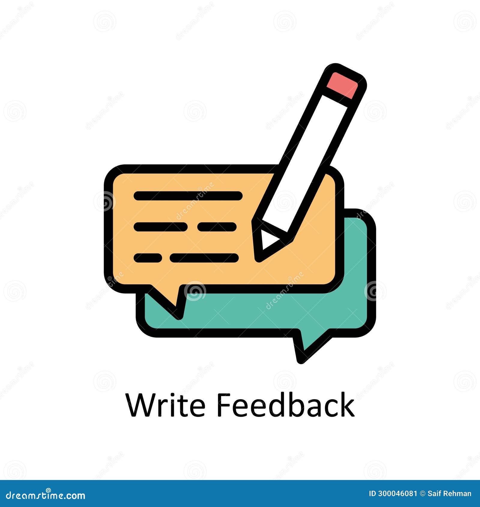 Write Feedback Vector Filled Outline Icon Design Illustration. Business ...