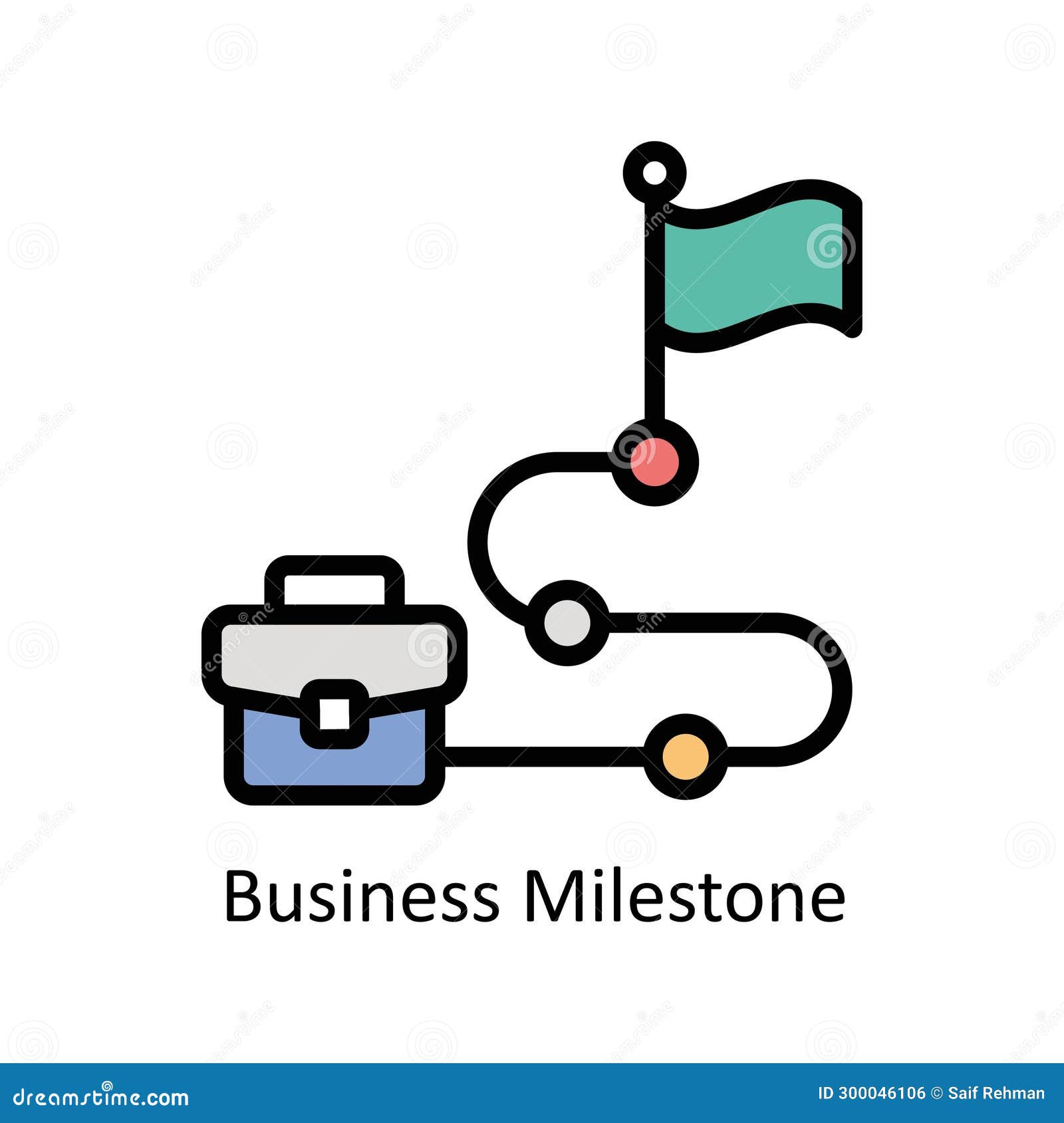 Business Milestone Vector Filled Outline Icon Design Illustration ...