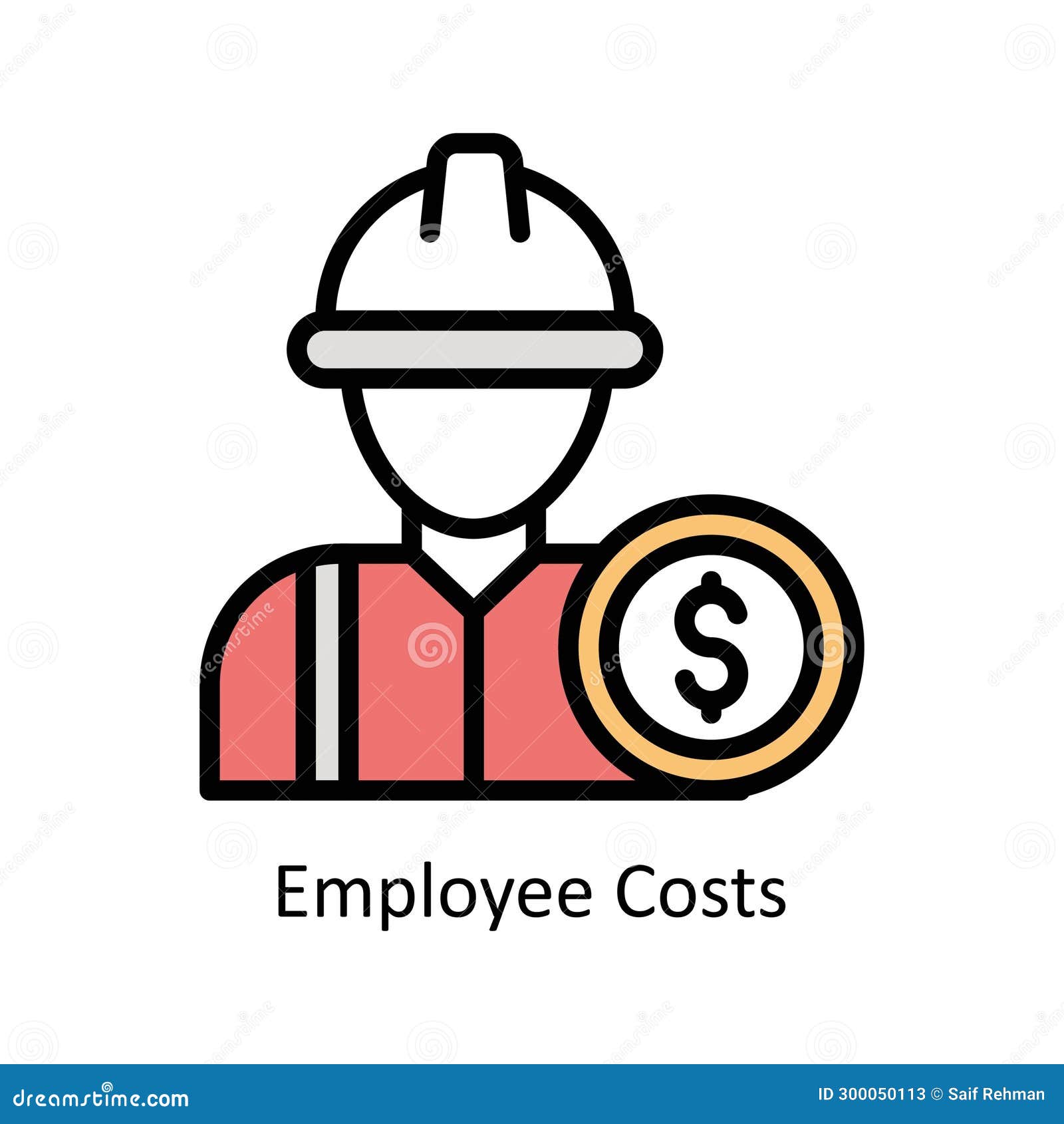 Employee Costs Vector Filled Outline Icon Design Illustration. Business ...