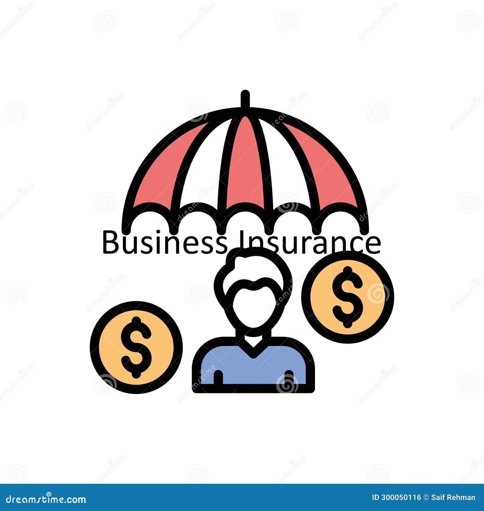 Business Insurance Vector Filled Outline Icon Design Illustration ...