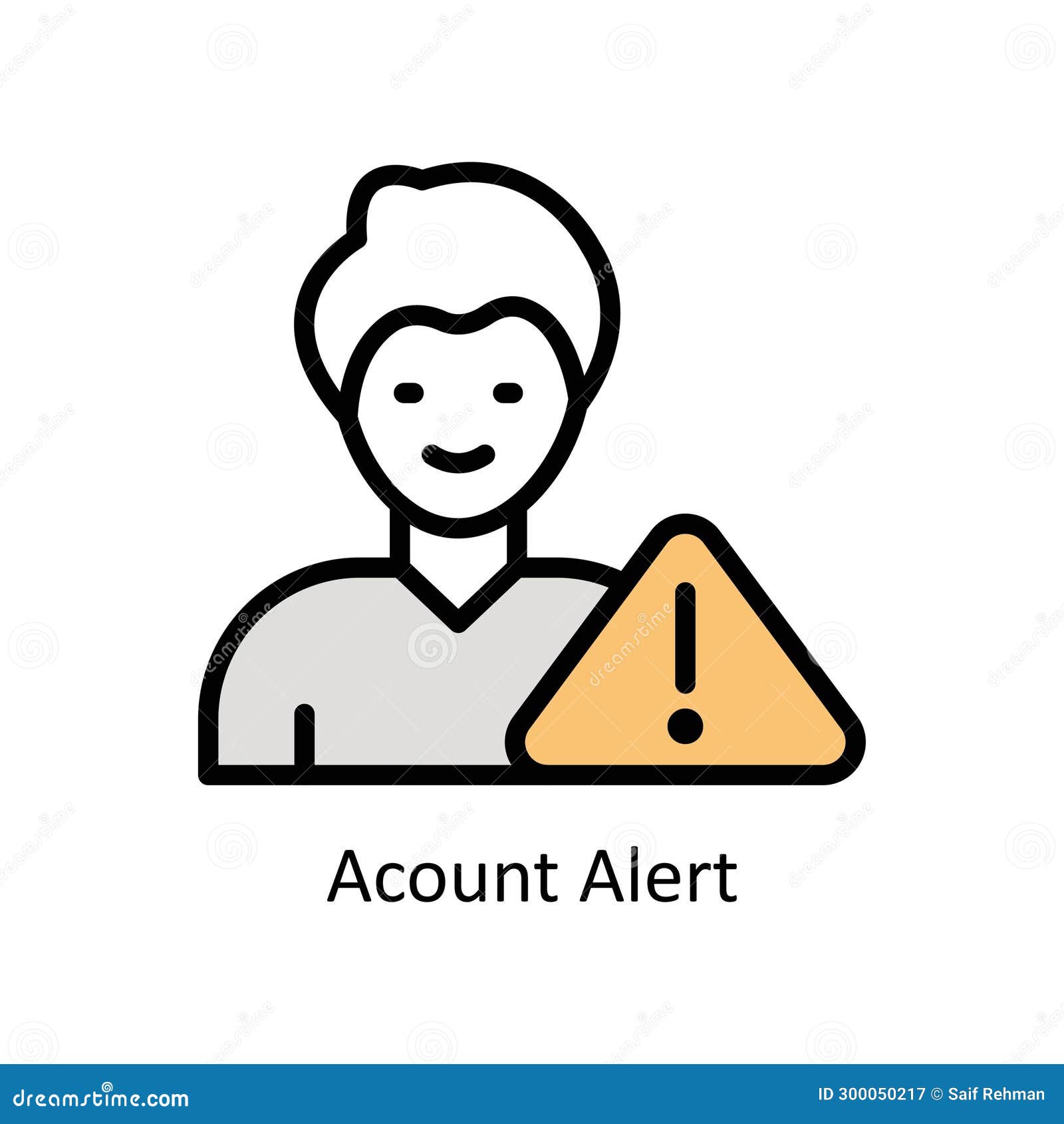 Account Alert Vector Filled Outline Icon Design Illustration. Business ...