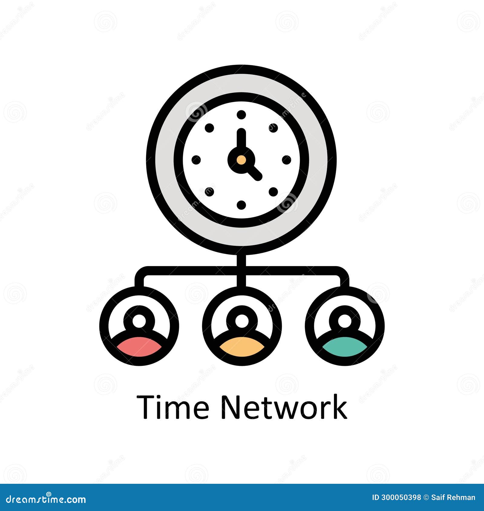 Time Network Vector Filled Outline Icon Design Illustration. Business ...