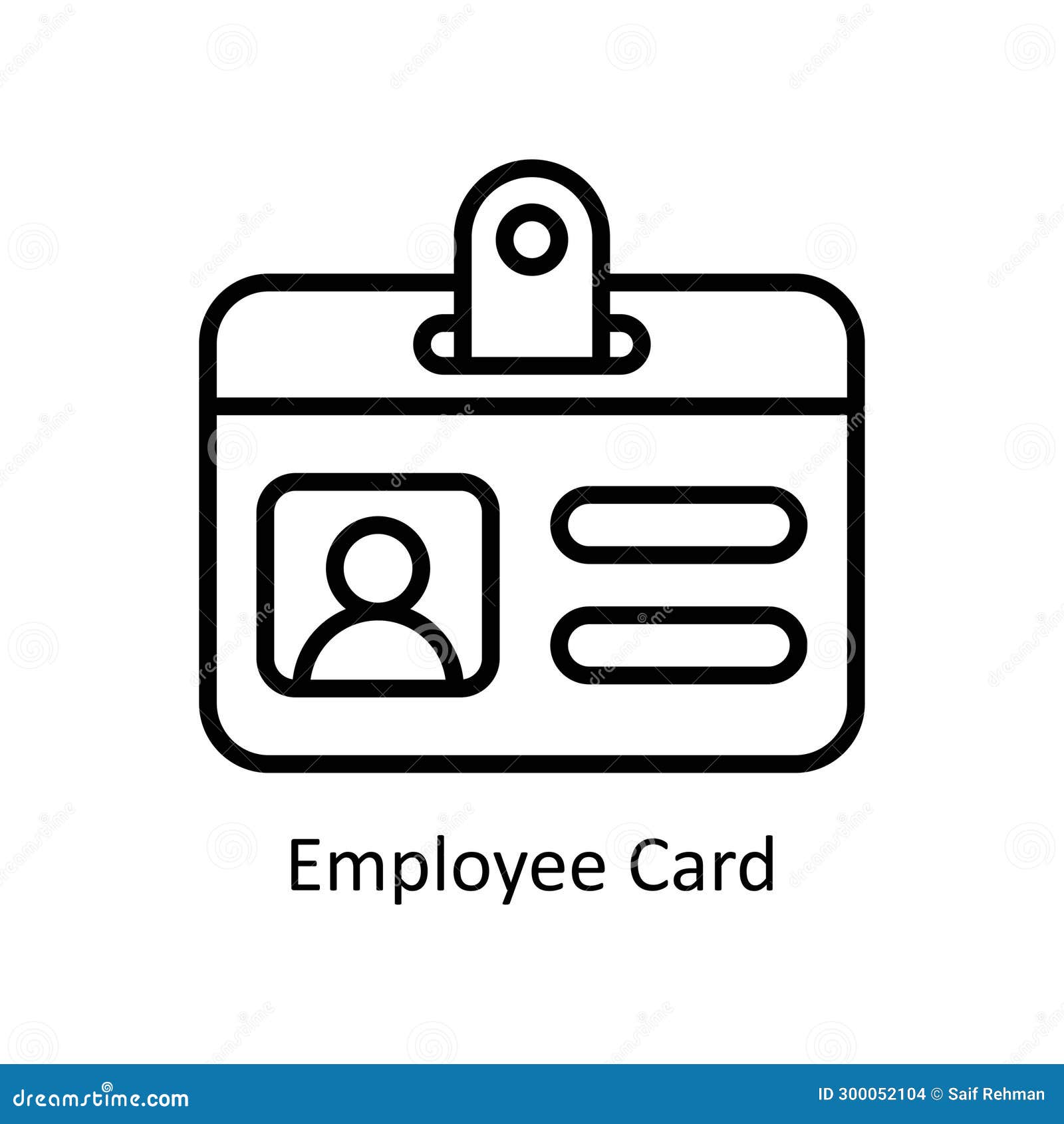 Employee Card Vector Outline Icon Design Illustration. Business and ...