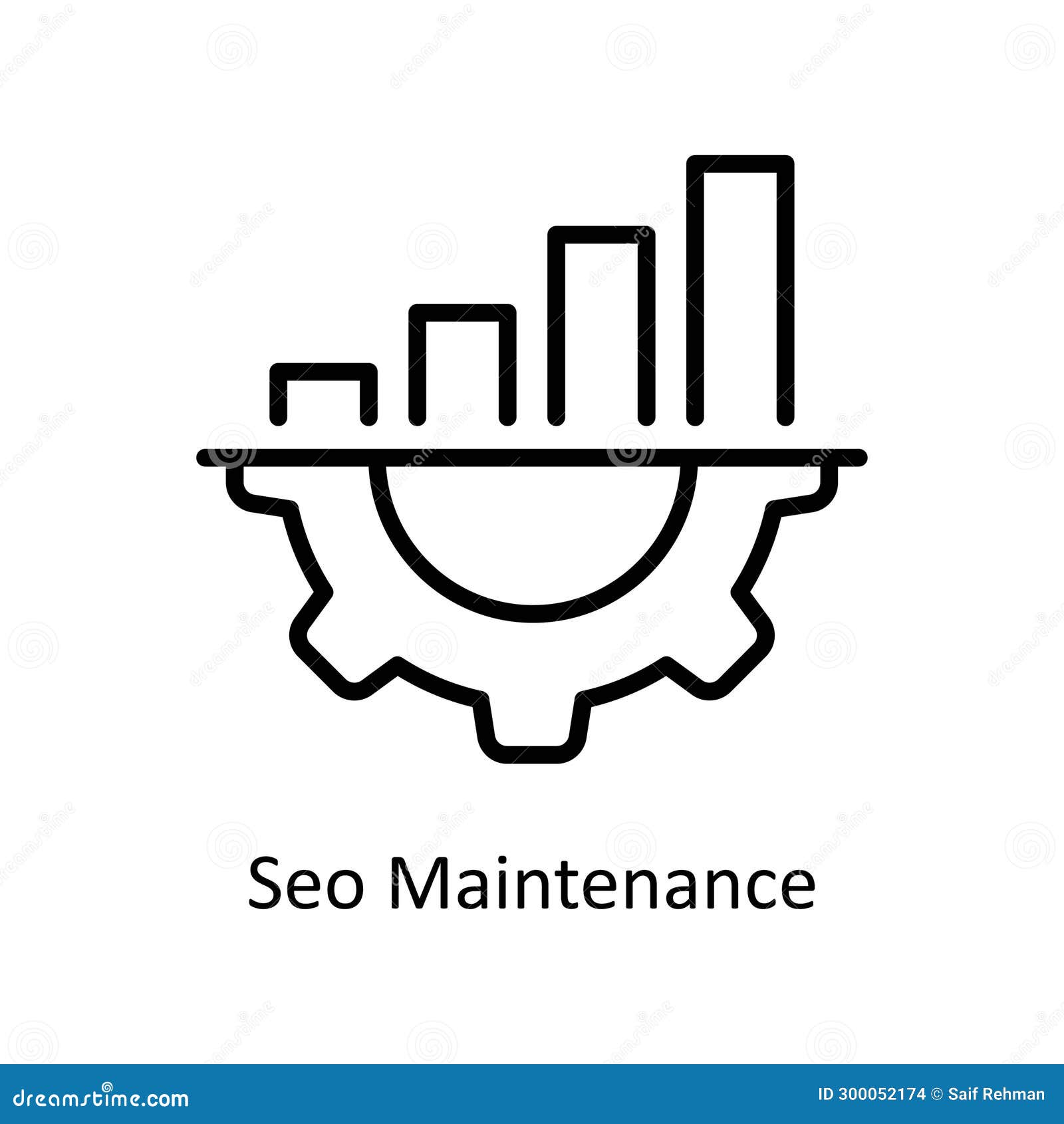 SEO Maintenance Vector Outline Icon Design Illustration. Business and ...