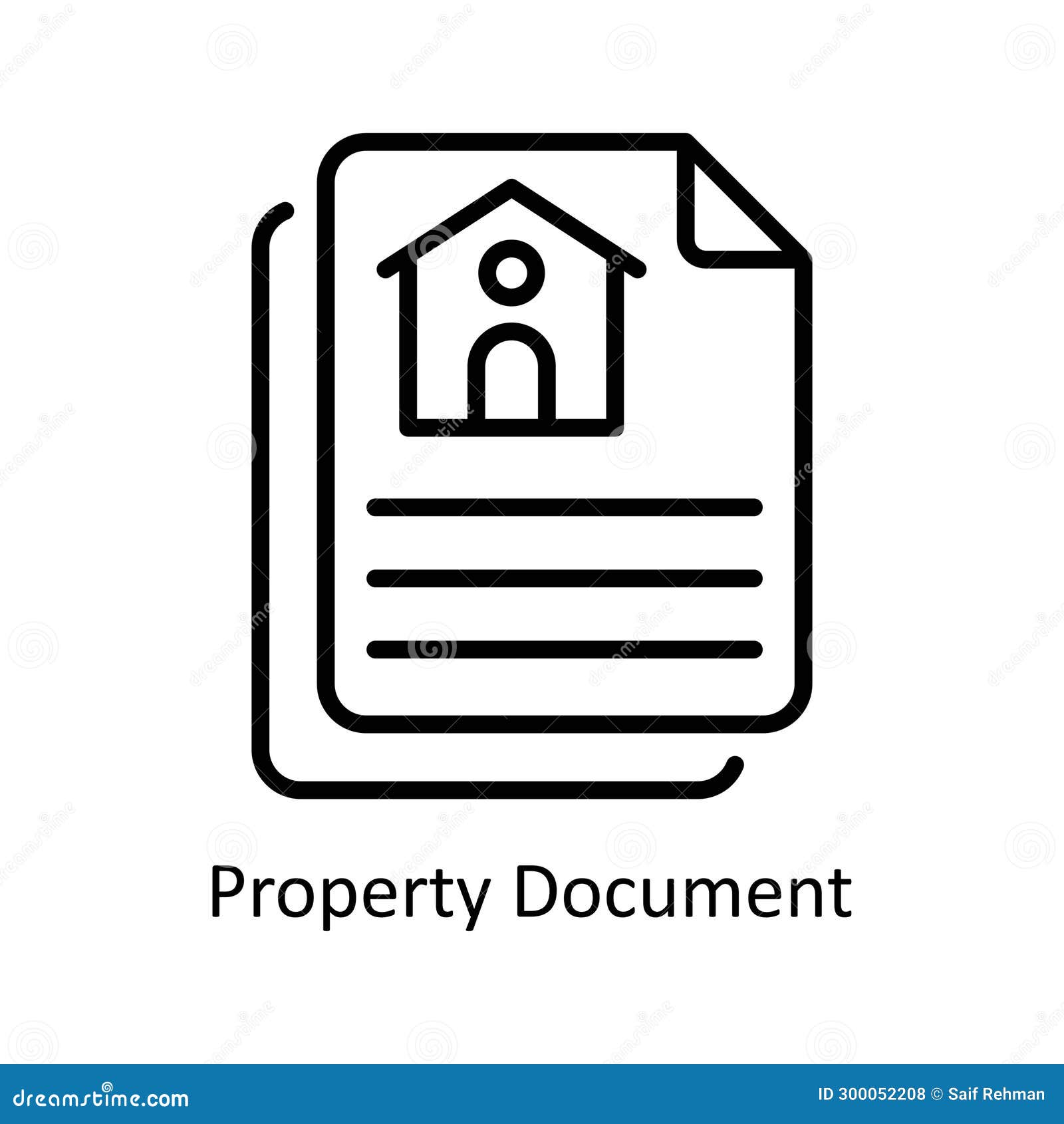 Property Document Vector Outline Icon Design Illustration. Business and ...