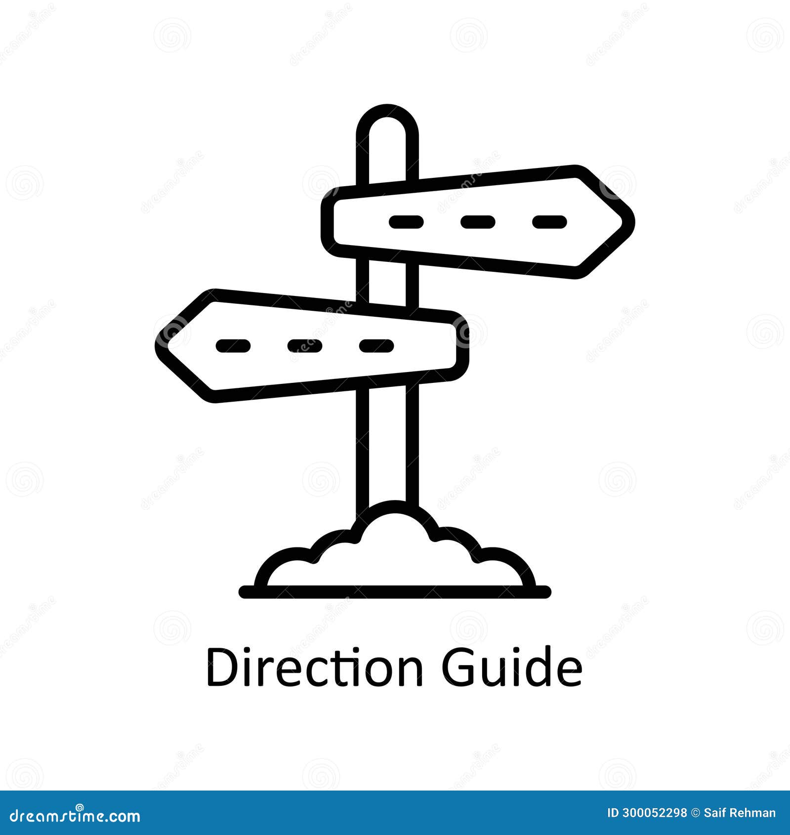 Direction Guide Vector Outline Icon Design Illustration. Business and ...