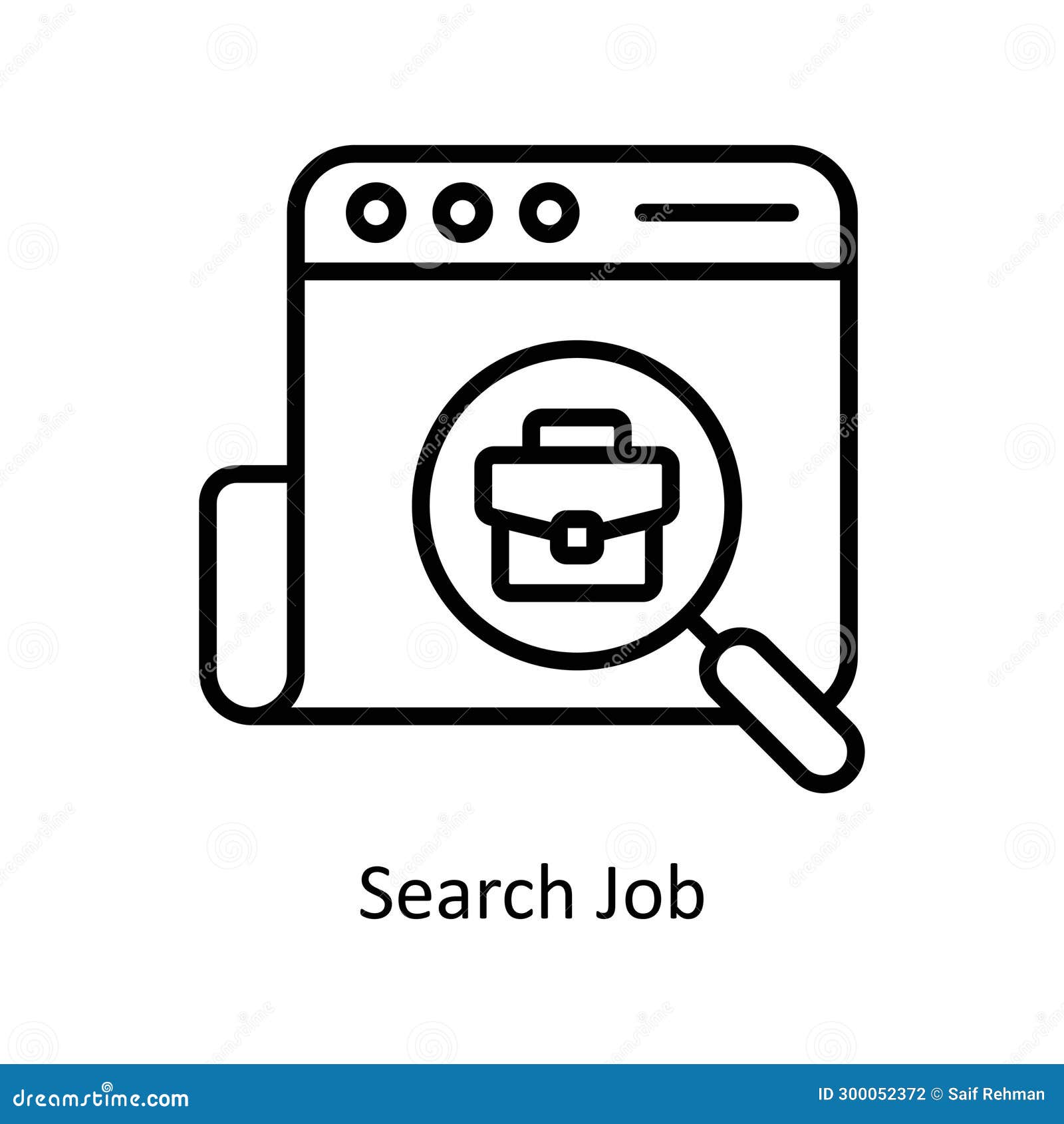 Search Job Vector Outline Icon Design Illustration. Business and ...