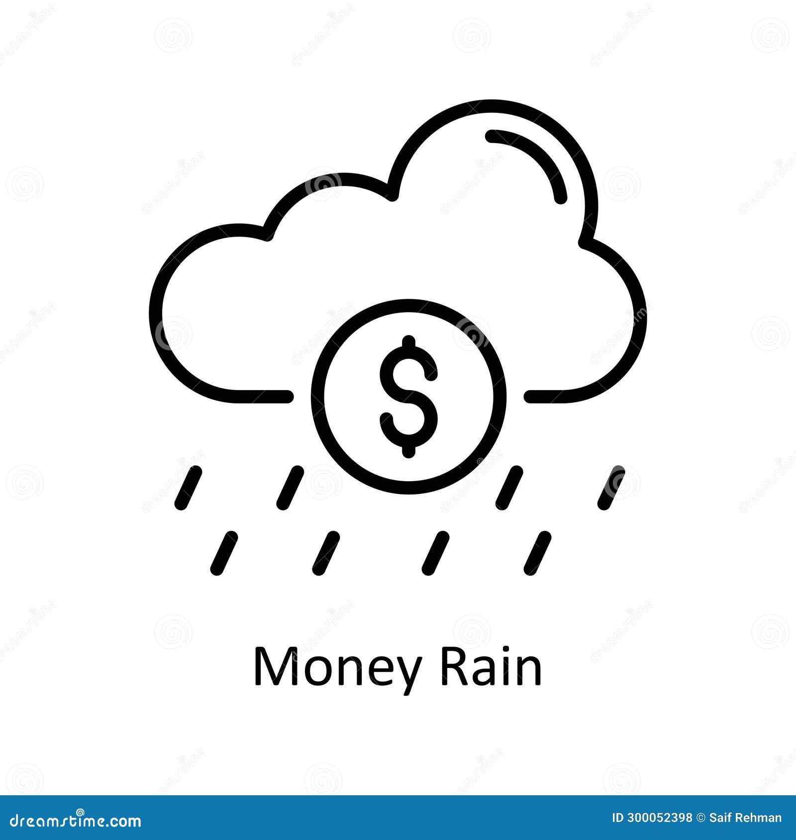 Money Rain Vector Outline Icon Design Illustration. Business and ...