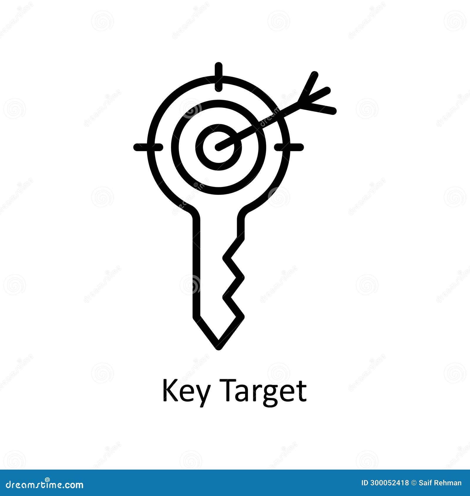 Key Target Vector Outline Icon Design Illustration. Business and ...