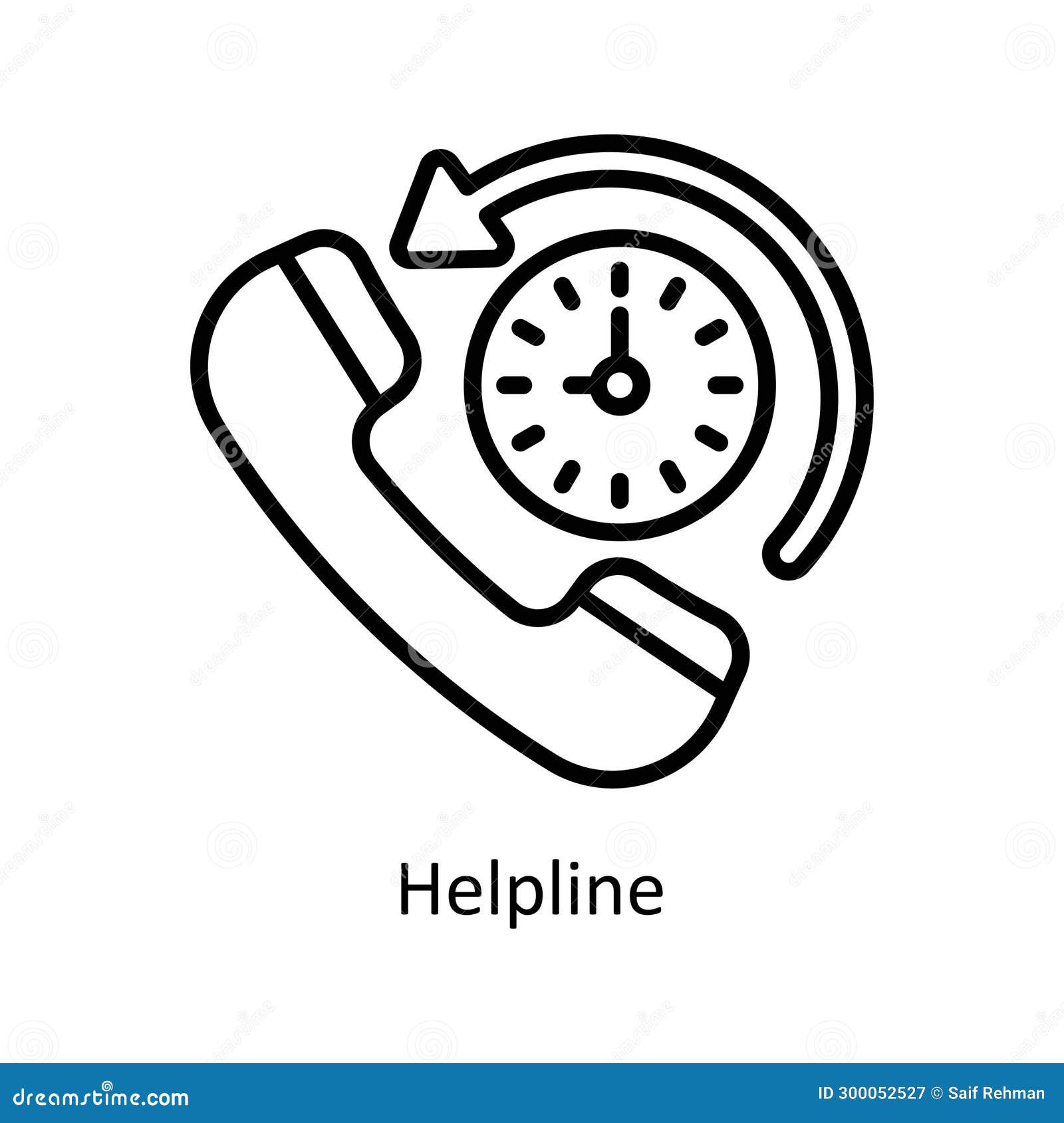 Helpline Vector Outline Icon Design Illustration. Business and ...