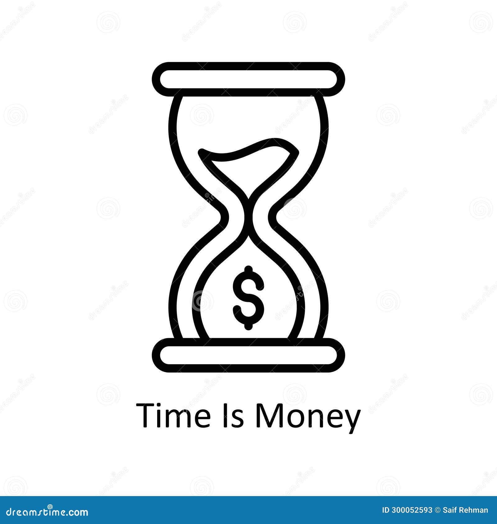 Time is Money Vector Outline Icon Design Illustration. Business and ...