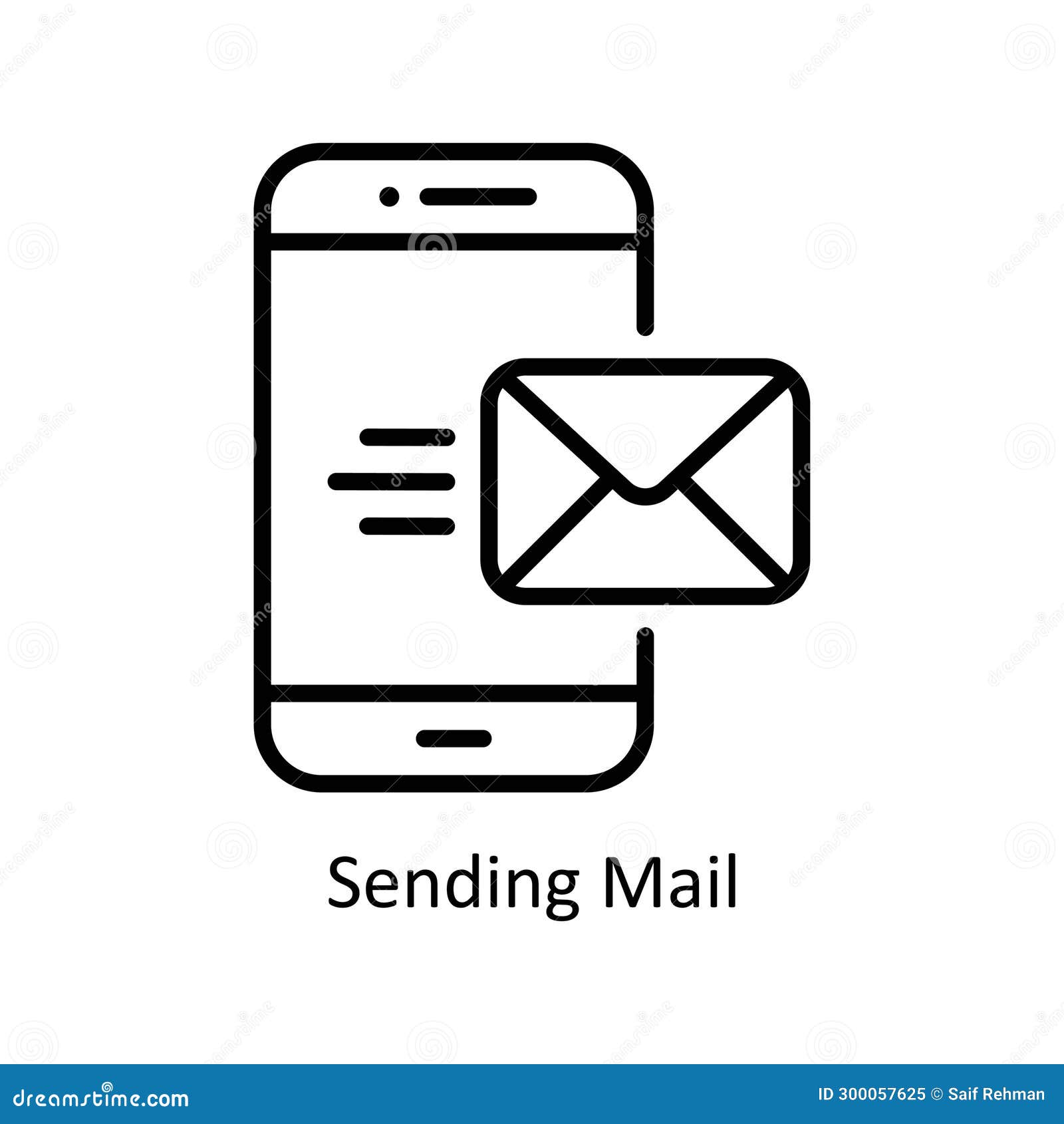 Sending Mail Vector Outline Icon Design Illustration. Business and ...