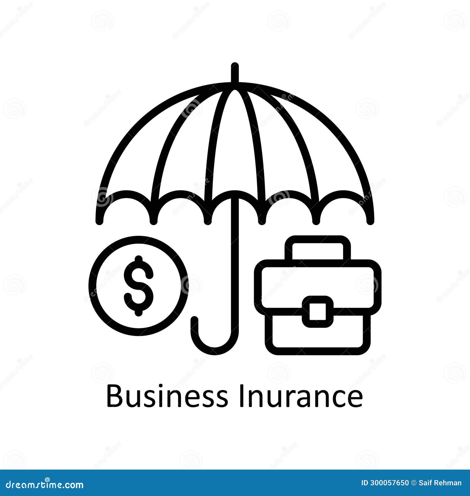 Business Insurance Vector Outline Icon Design Illustration. Business ...